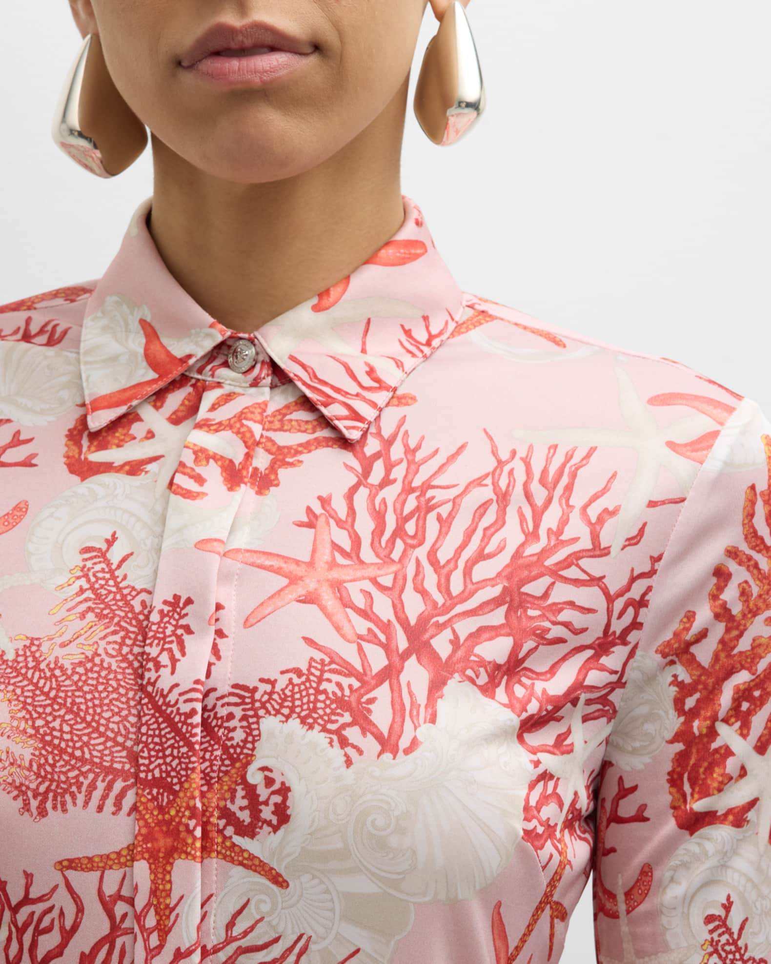 Versace Starfish Printed Jersey Shirt | Neiman Marcus