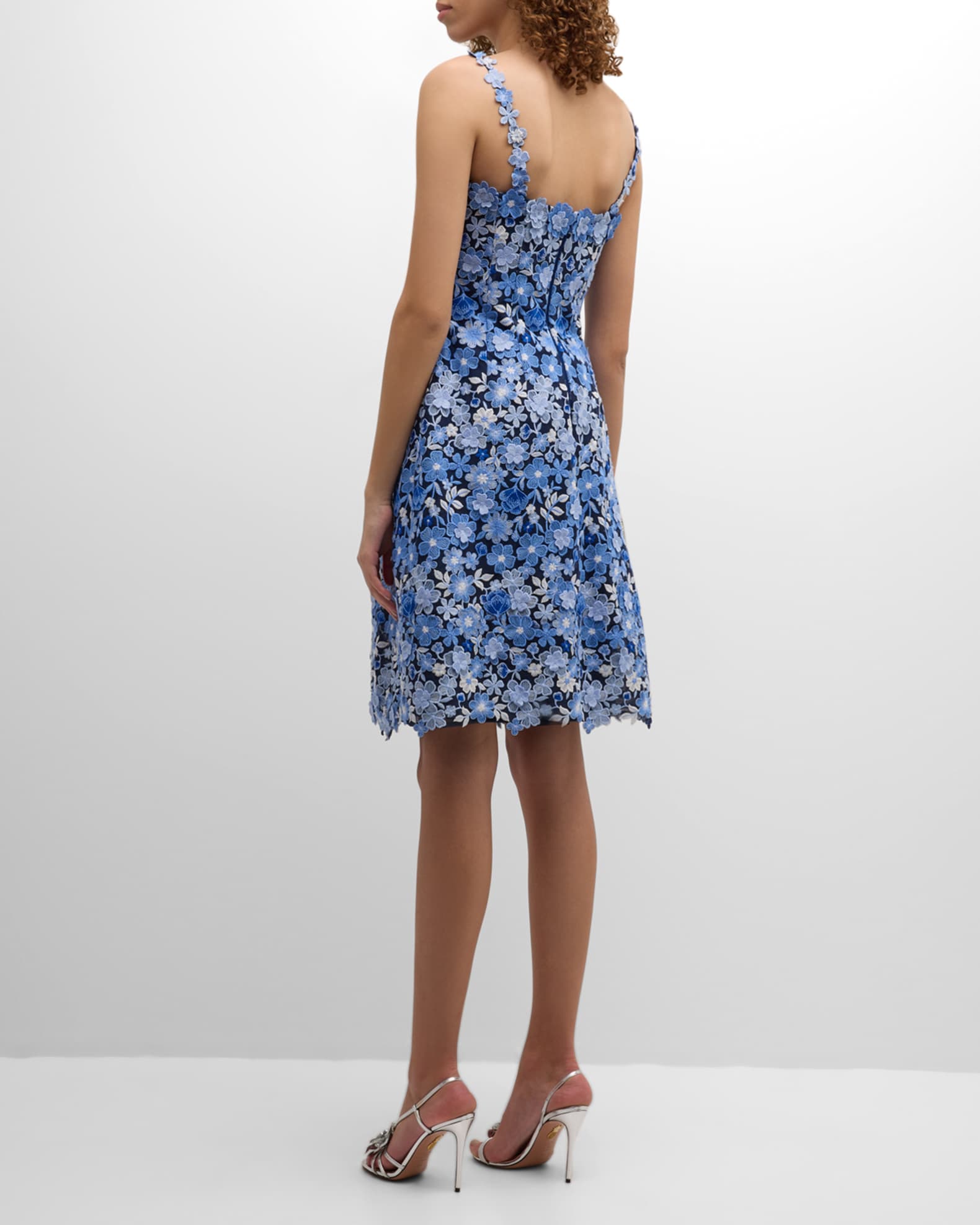 Rickie Freeman for Teri Jon Sleeveless Floral-Embroidered Midi Slip ...