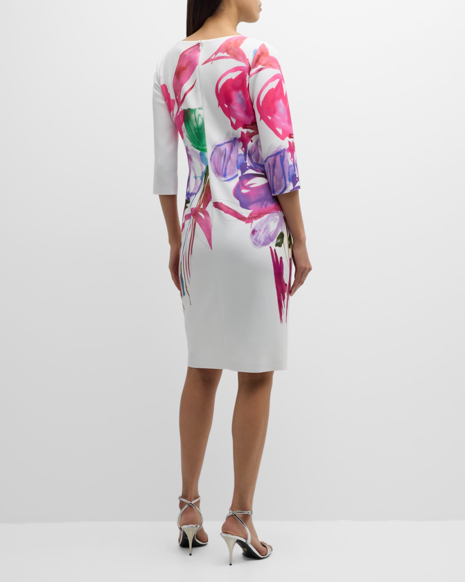 Rickie Freeman for Teri Jon Floral-Print Bodycon Scuba Dress | Neiman ...