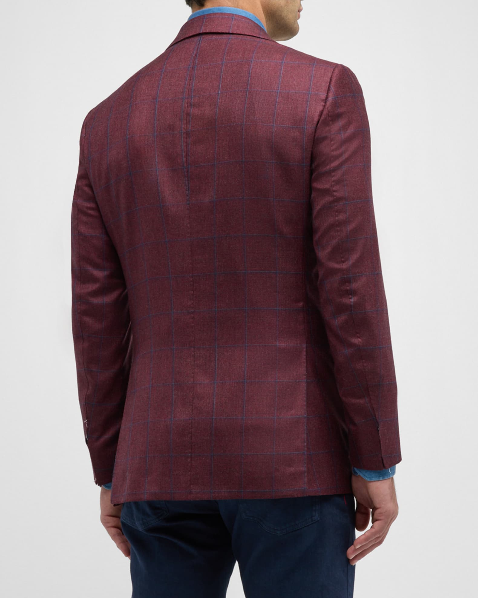 Kiton Men's Cashmere Windowpane Sport Coat | Neiman Marcus