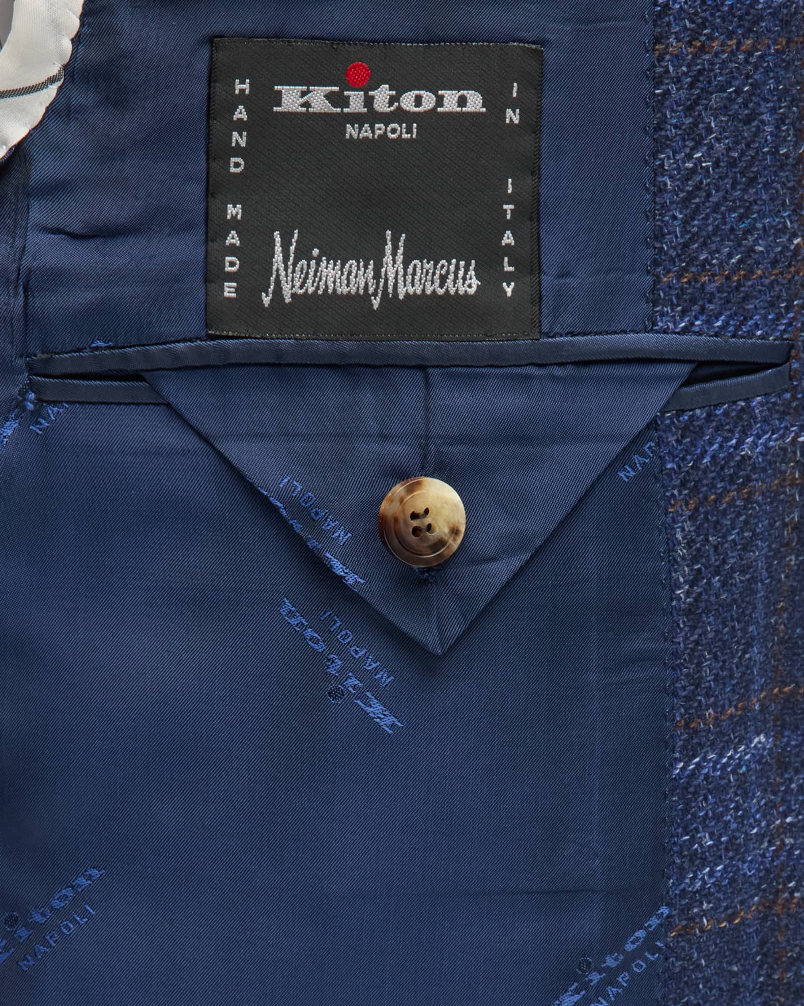 Kiton Men's Wool-Cashmere Plaid Sport Coat | Neiman Marcus