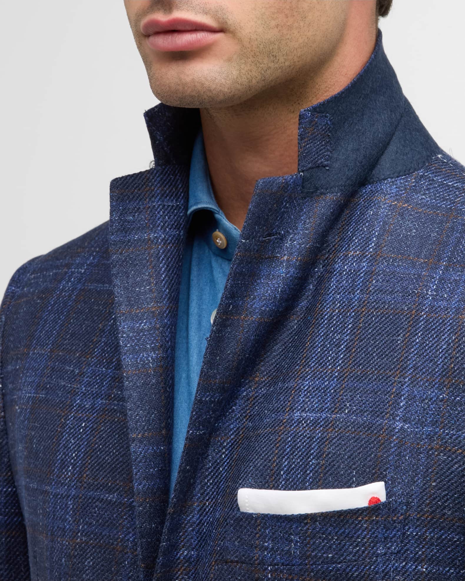 Kiton Men's Wool-Cashmere Plaid Sport Coat | Neiman Marcus