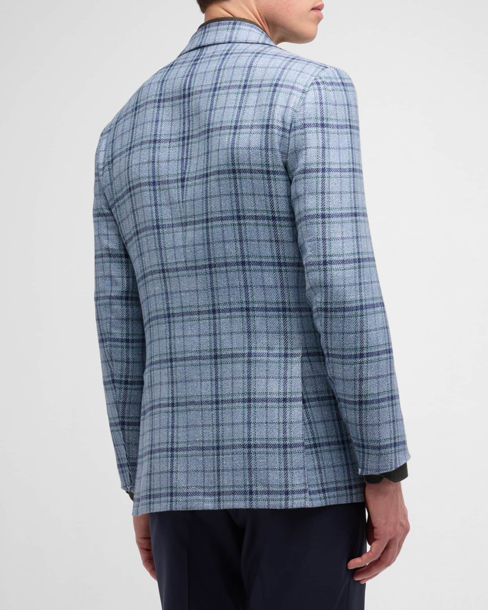 Kiton Men's Plaid Wool-Cashmere Sport Coat | Neiman Marcus