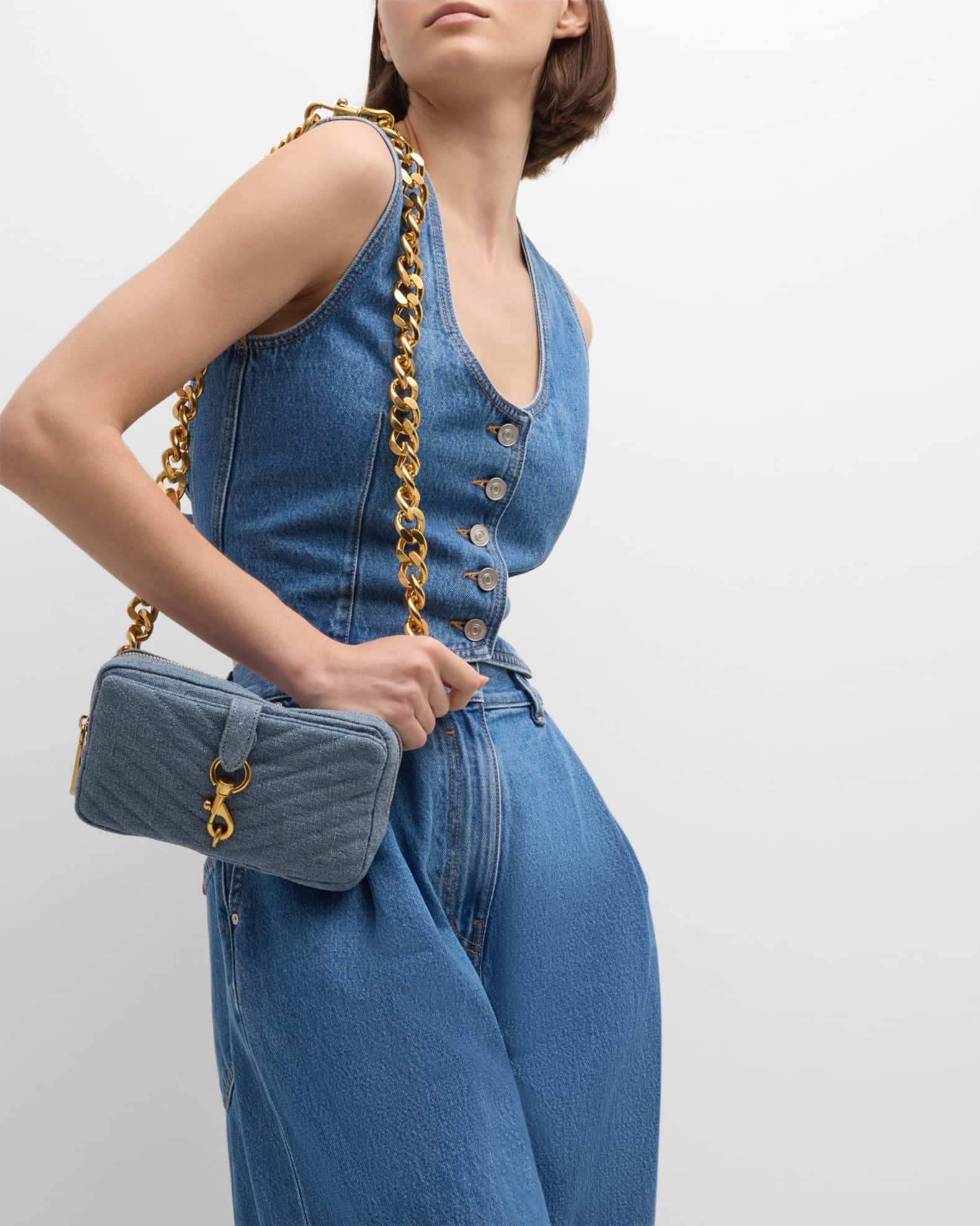 Rebecca Minkoff Edie Denim Belt Bag | Neiman Marcus