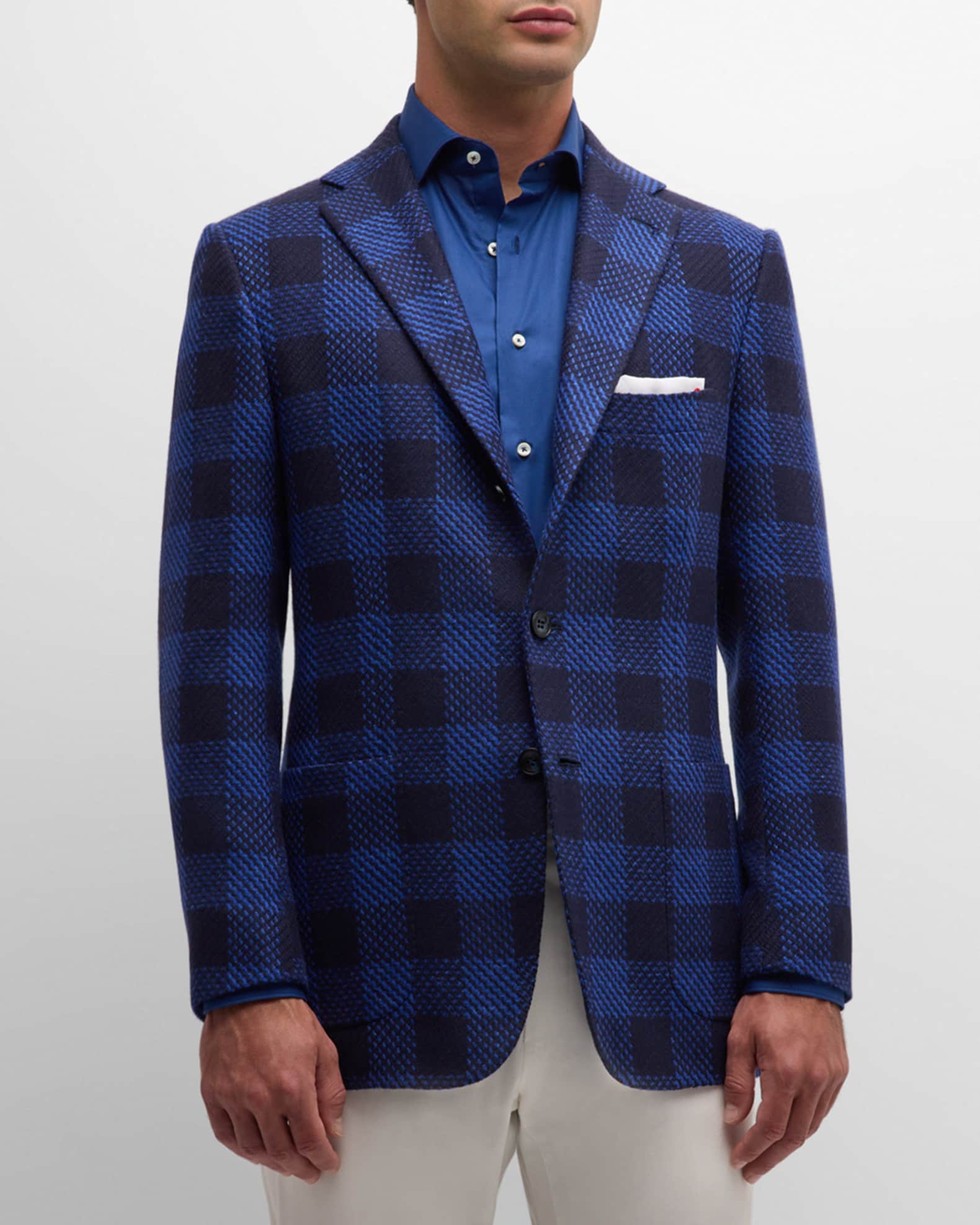 Kiton Men's Large Check Sport Coat | Neiman Marcus