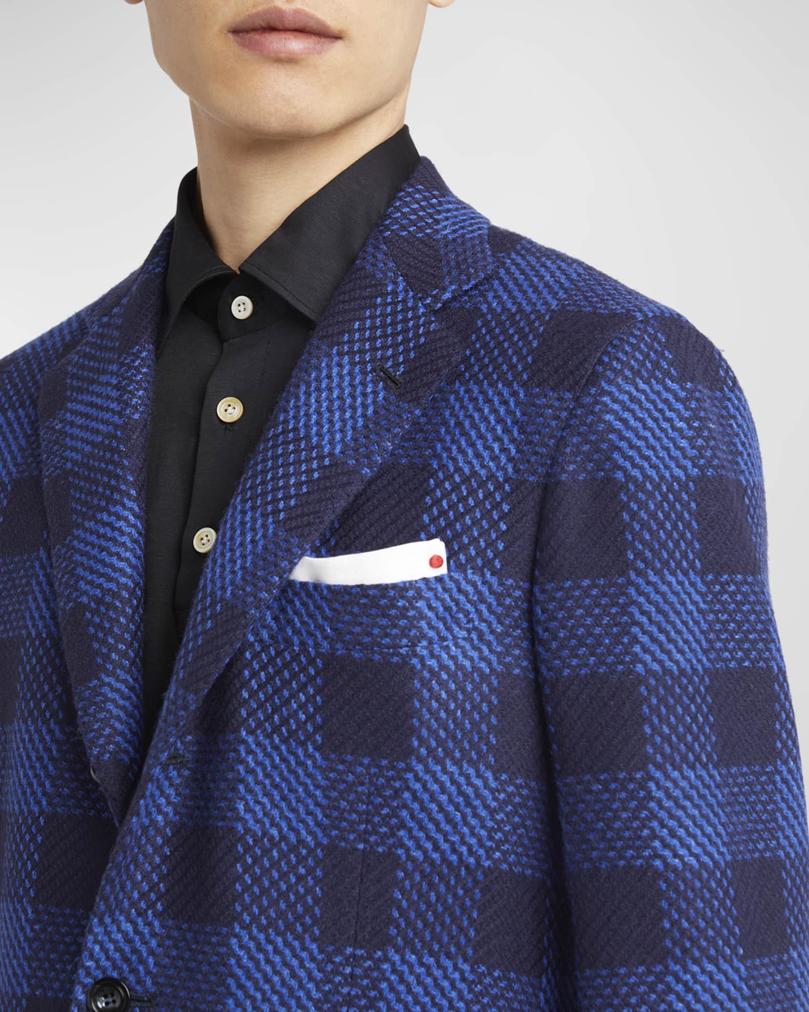 Kiton Men's Large Check Sport Coat | Neiman Marcus