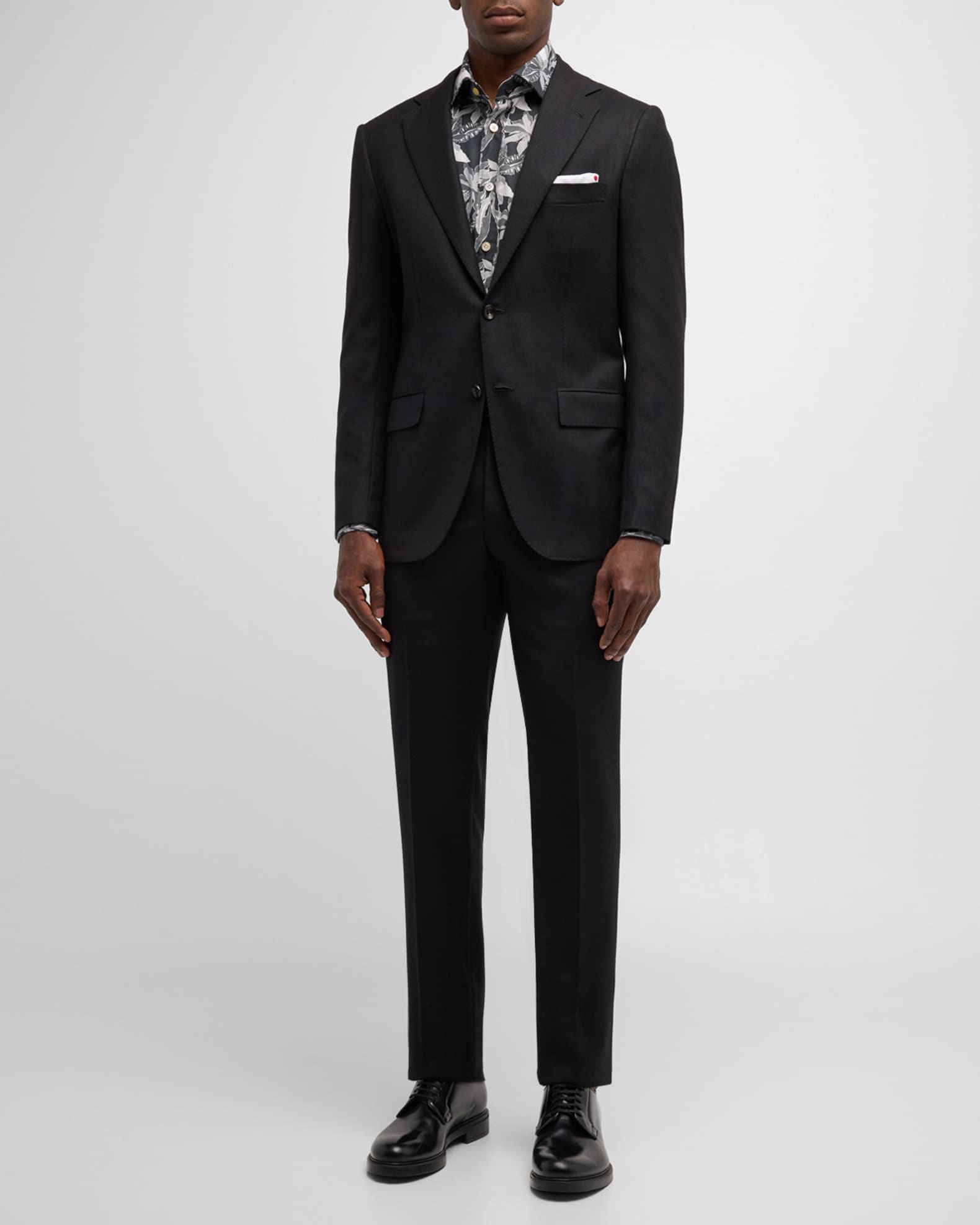 Kiton Men's Wool-Cashmere Solid Suit | Neiman Marcus