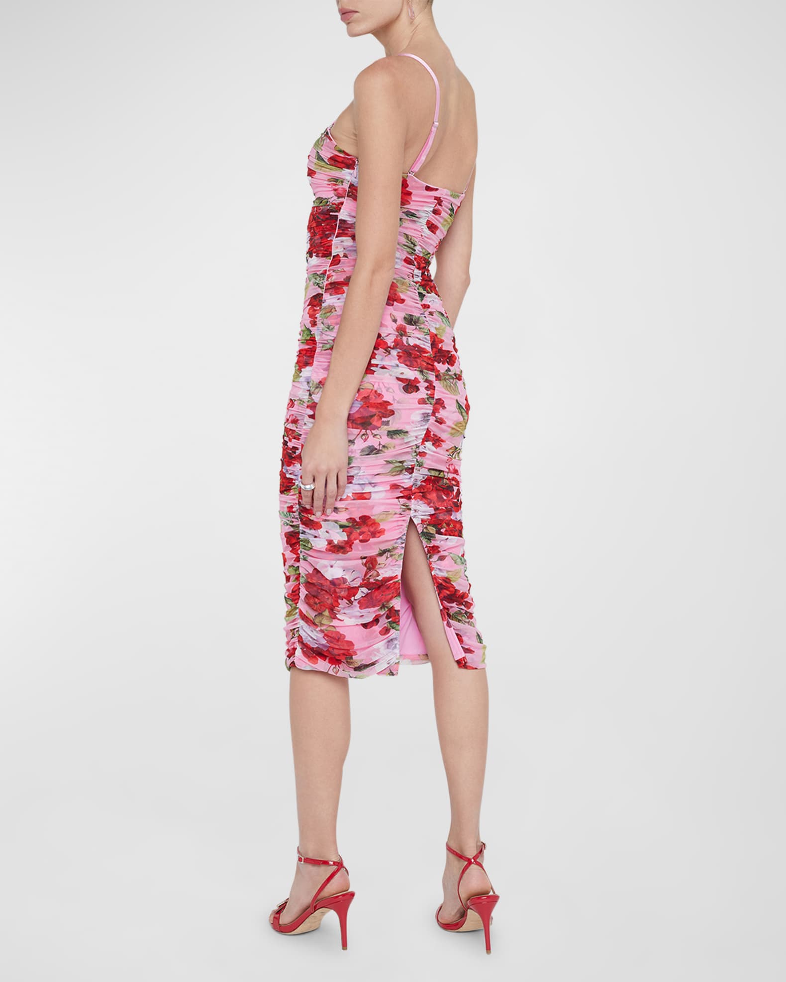 L'Agence Floral Caprice Strapless Midi Dress | Neiman Marcus