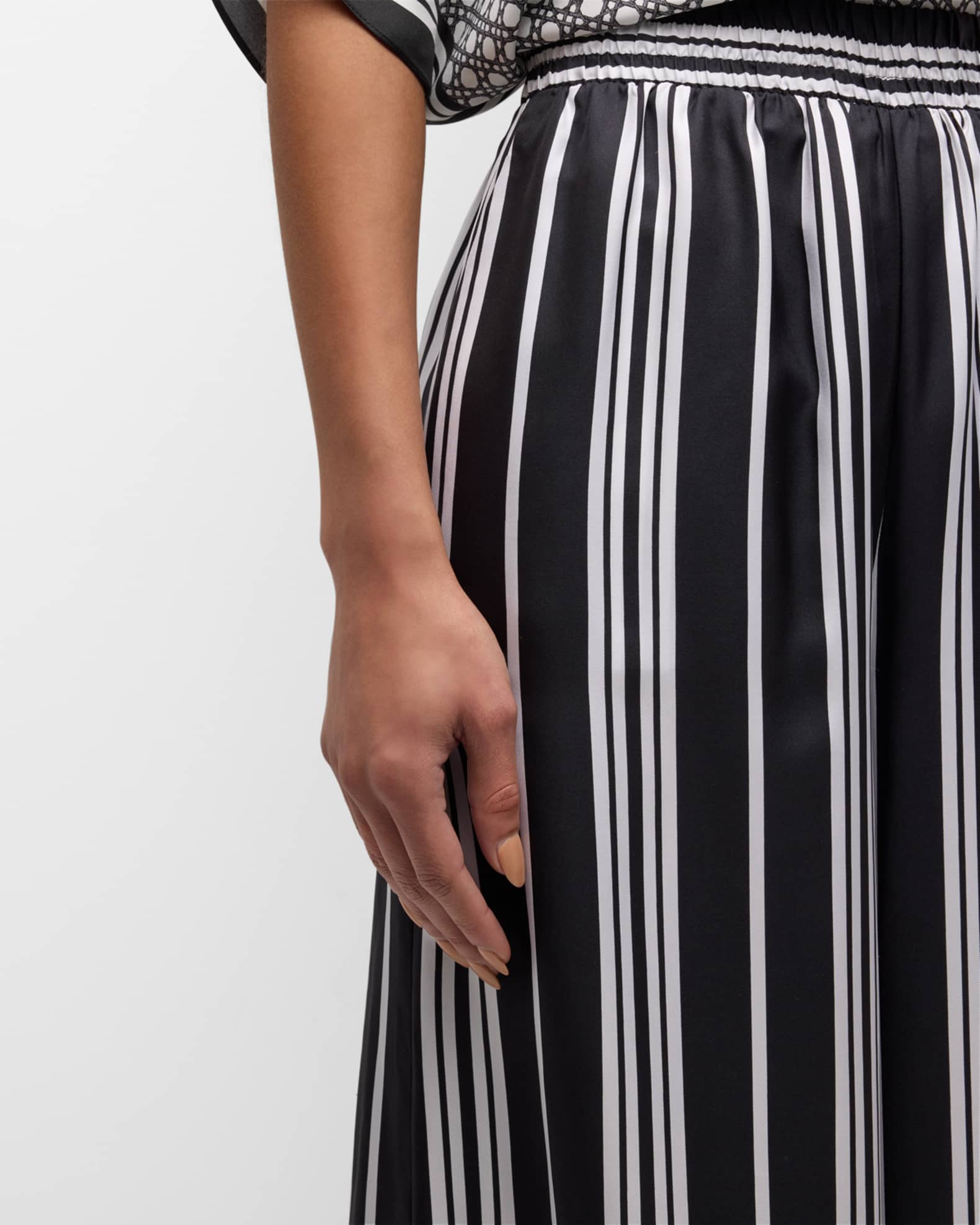 L'Agence Lillian Striped Wide-Leg Pants | Neiman Marcus
