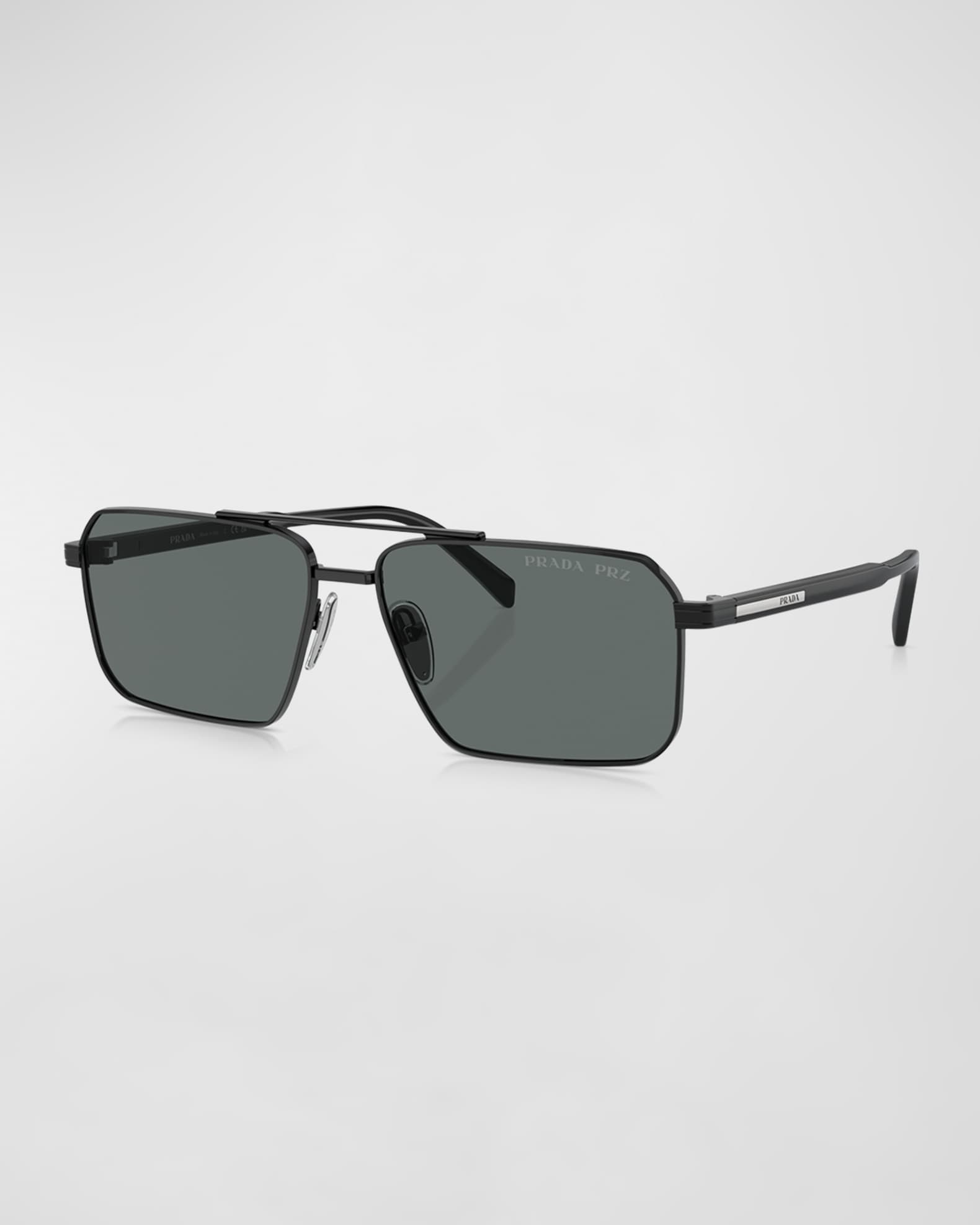 Prada Men's Metal Plaque Sunglasses | Neiman Marcus
