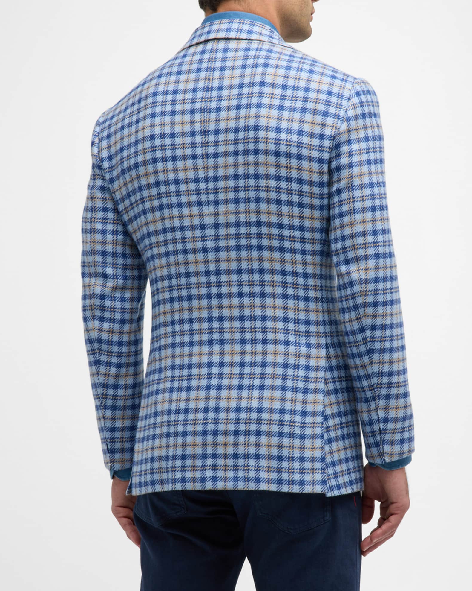 Kiton Men's Wool-Cashmere Check Sport Coat | Neiman Marcus