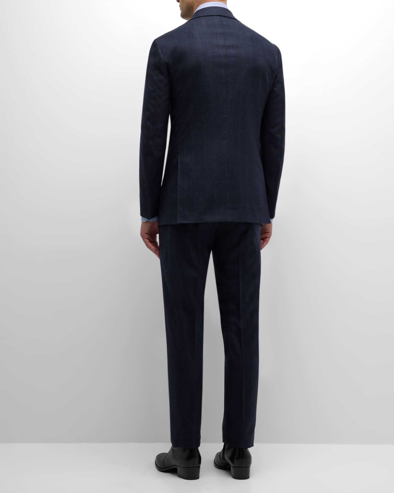 Kiton Men's Wool-Cashmere Plaid Suit | Neiman Marcus