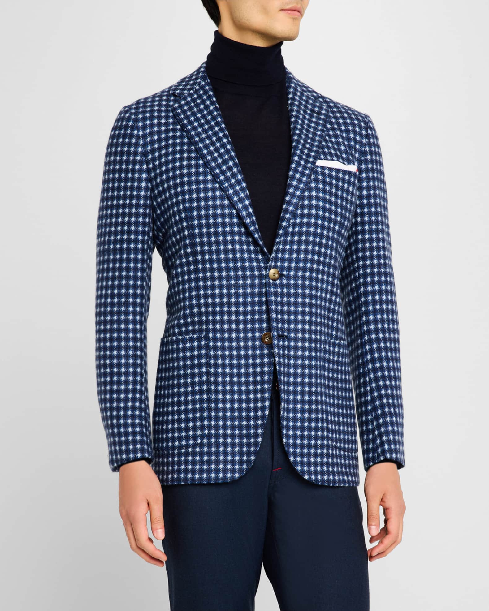 Kiton Men's Cashmere Large Houndstooth Sport Coat | Neiman Marcus