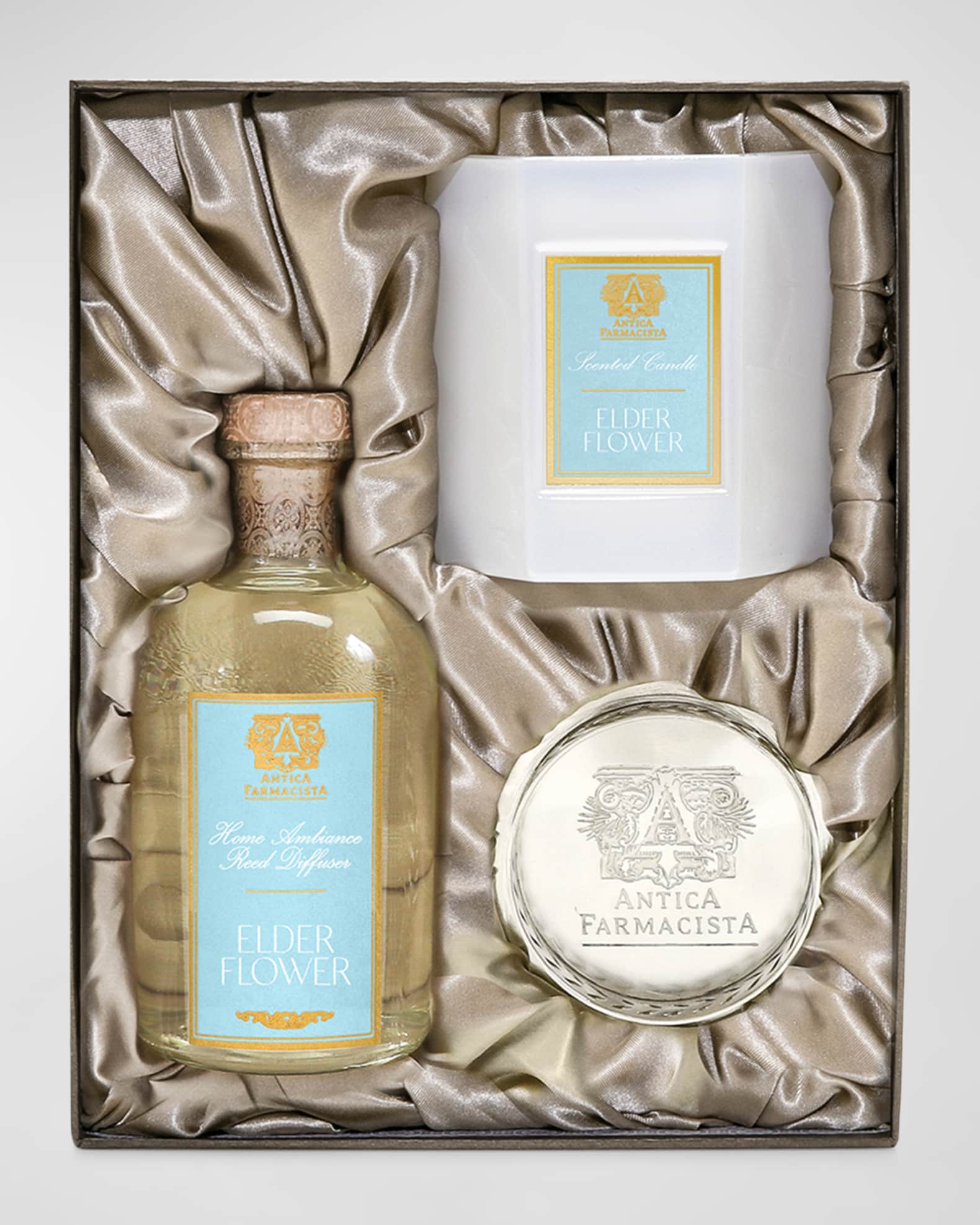 Antica Farmacista Candle and Diffuser Gift Set with Nickel Tray ...
