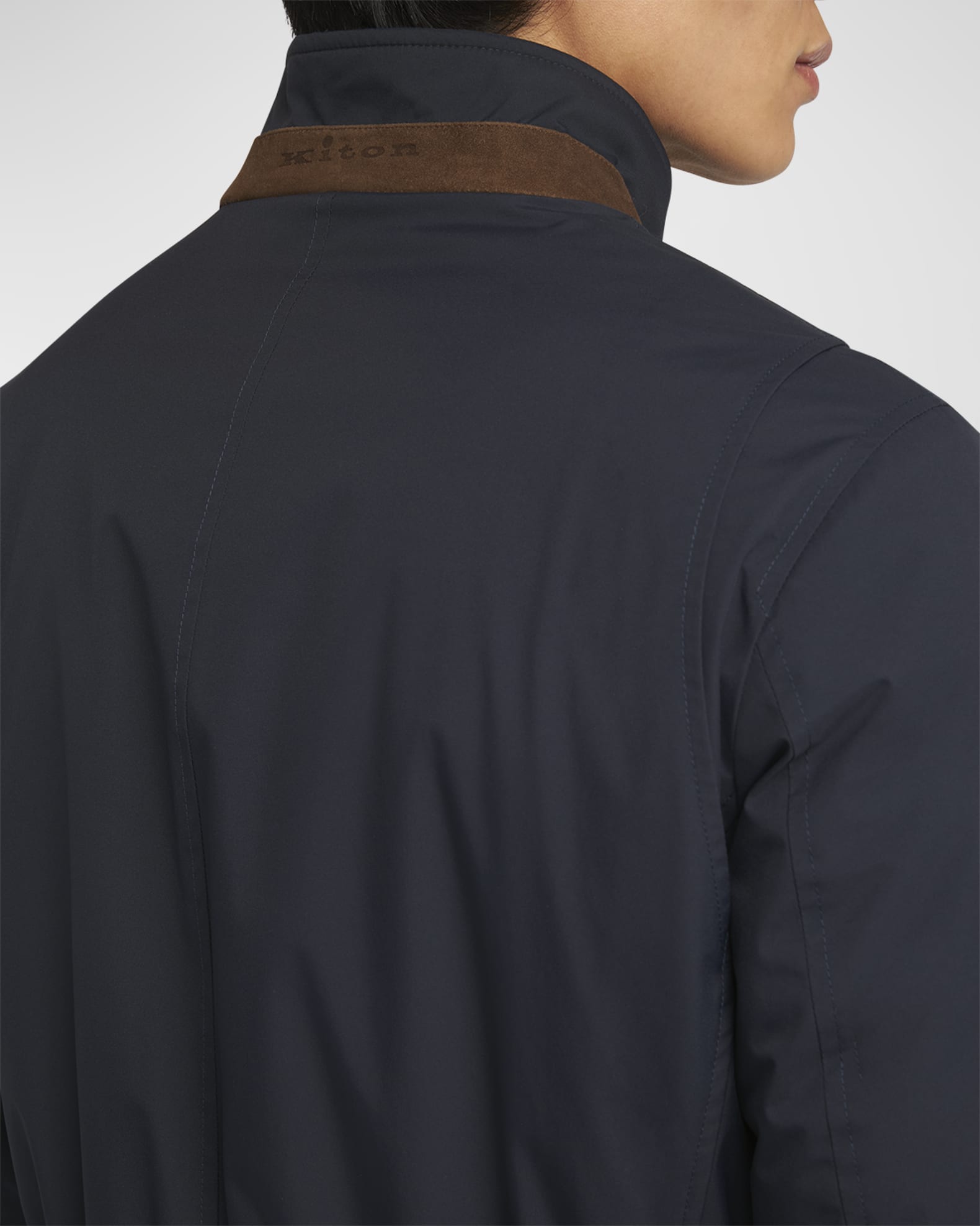 Kiton Men's Nylon Concealed-Zip Field Jacket | Neiman Marcus