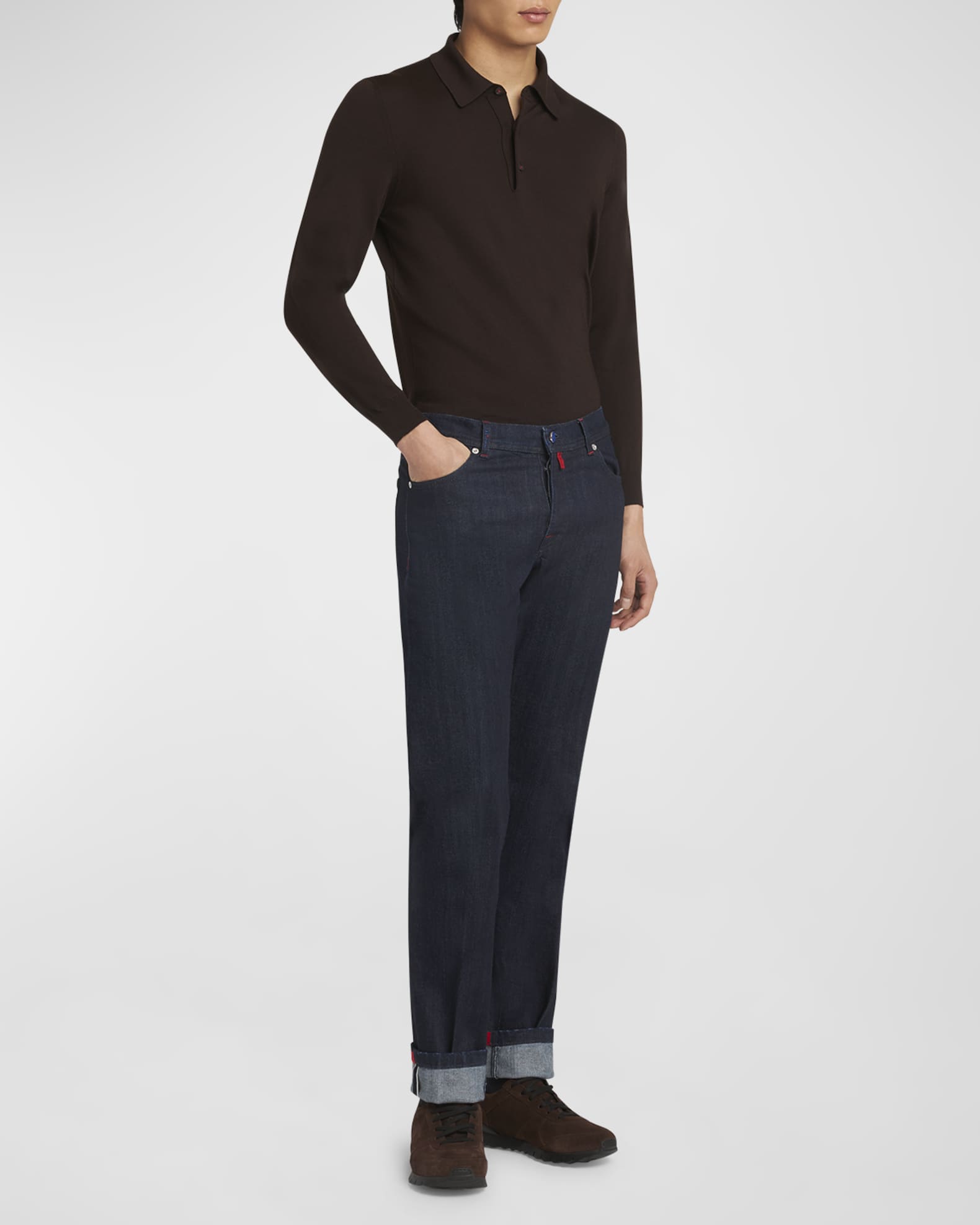 Kiton Men's Straight-Leg Dark Wash Denim Jeans | Neiman Marcus