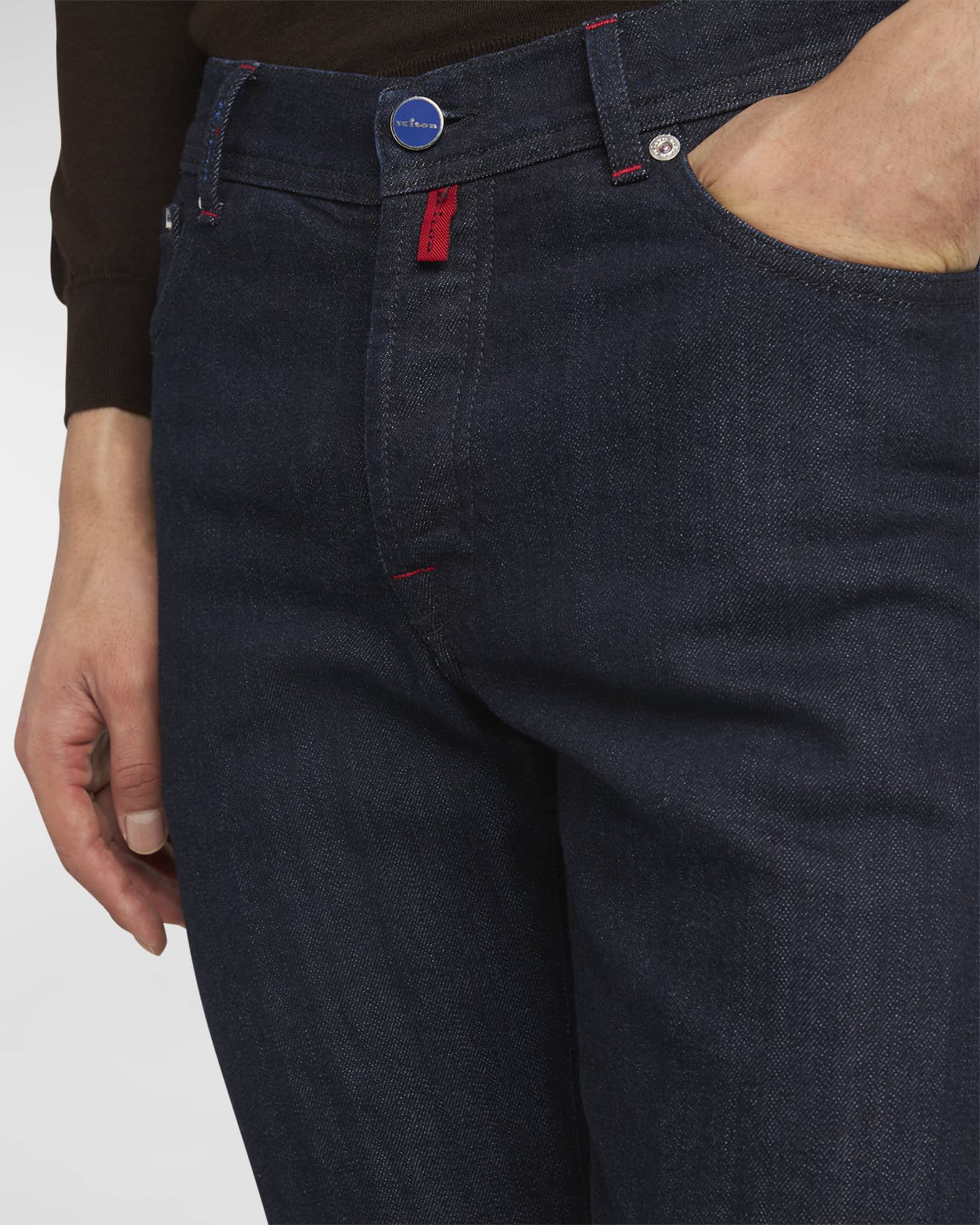 Kiton Men's Straight-Leg Dark Wash Denim Jeans | Neiman Marcus