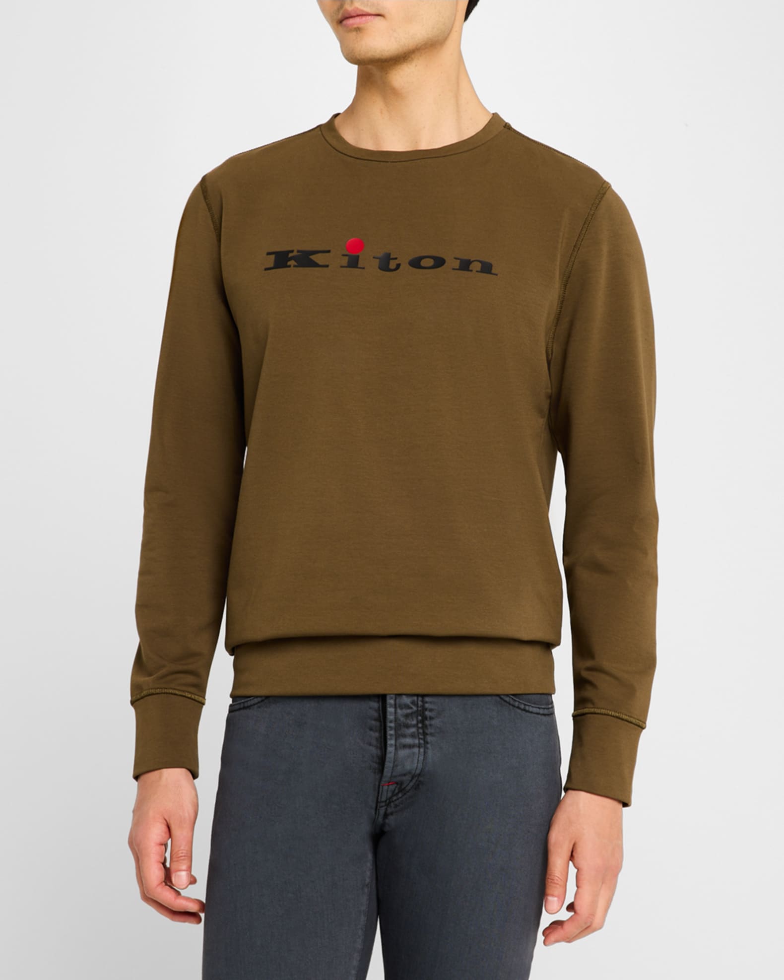Kiton Men's Logo Sweatshirt | Neiman Marcus