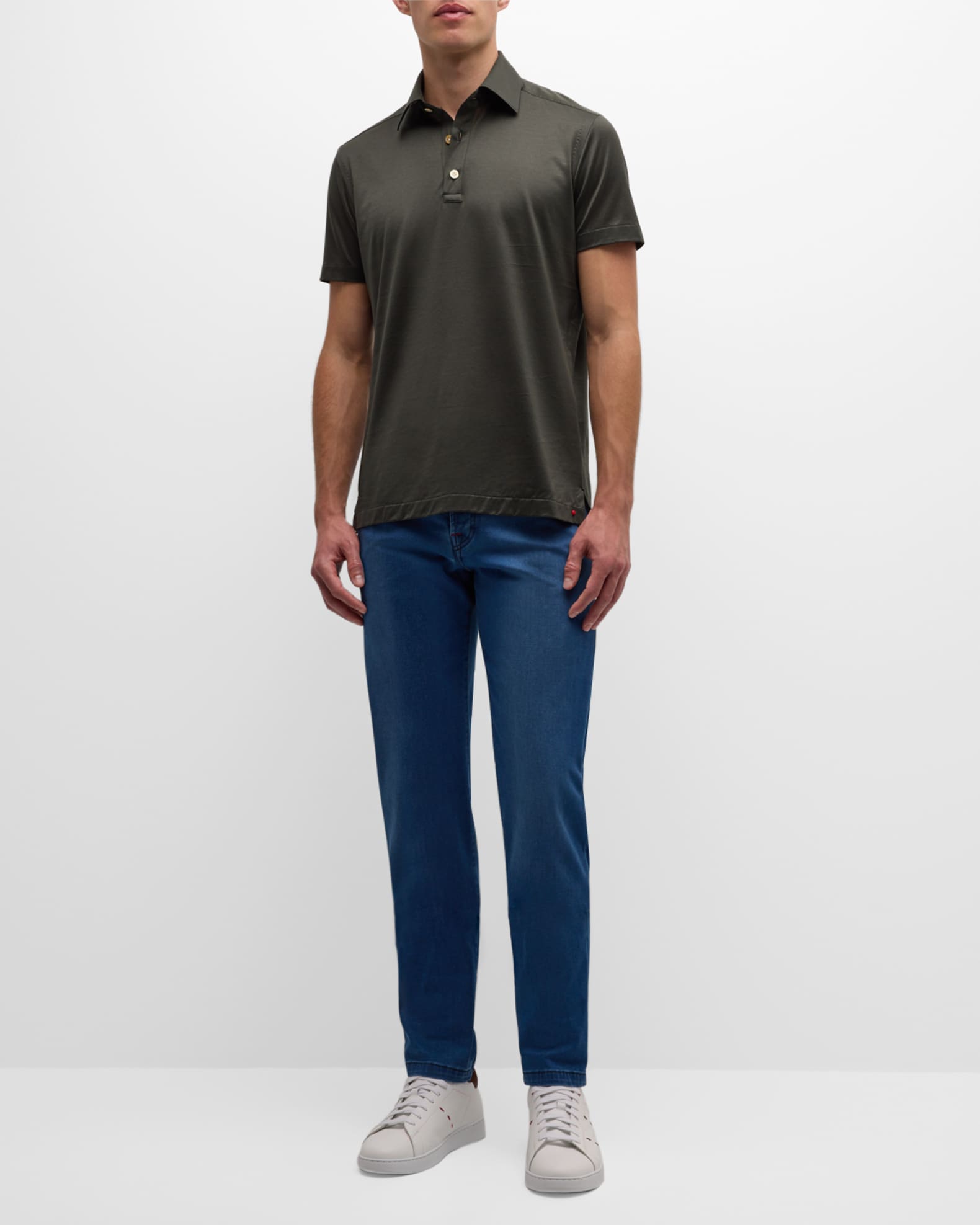 Kiton Men's Cotton Polo Shirt | Neiman Marcus