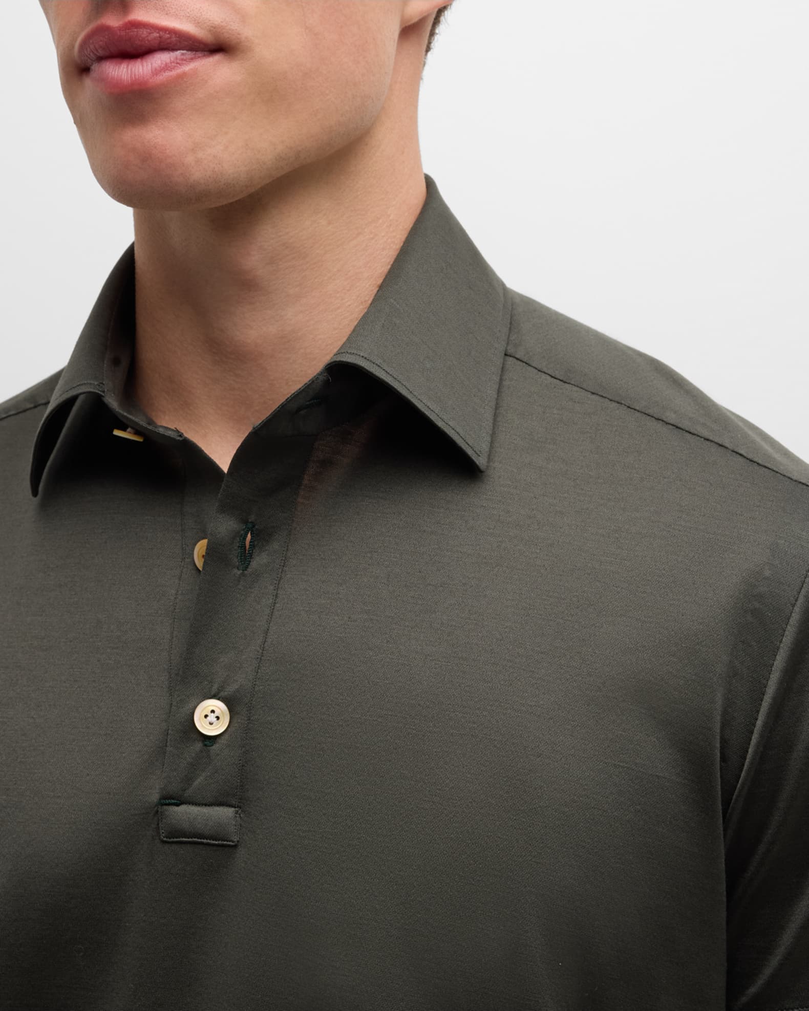 Kiton Men's Cotton Polo Shirt | Neiman Marcus