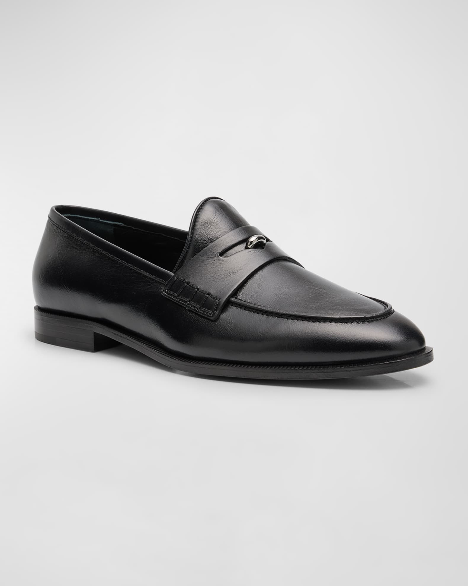 Giuseppe Zanotti Men's Archiel Leather Penny Loafers | Neiman Marcus