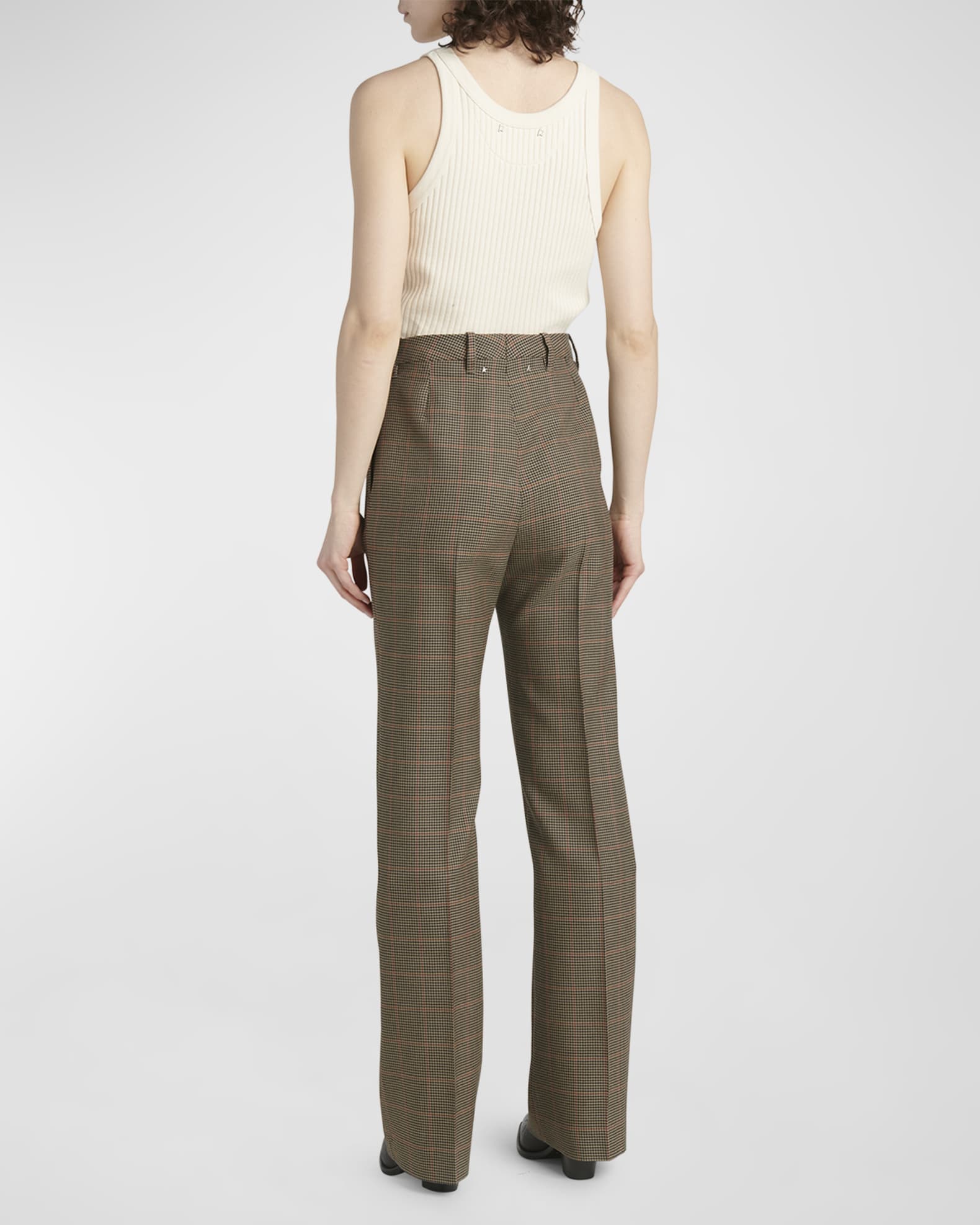 Golden Goose Journey Relaxed Wool Check Pants | Neiman Marcus