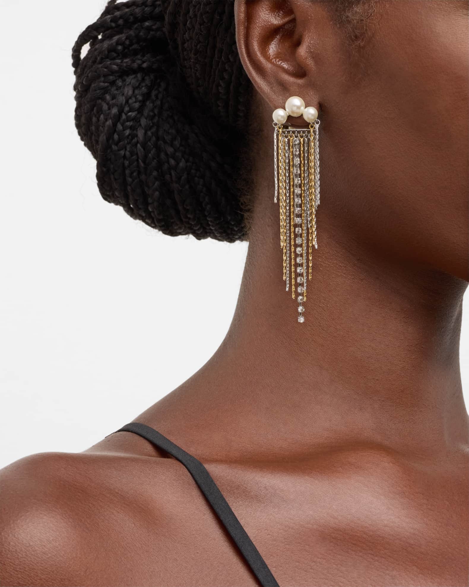 DEMARSON Demna Fringe Earrings with Freshwater Pearls | Neiman Marcus