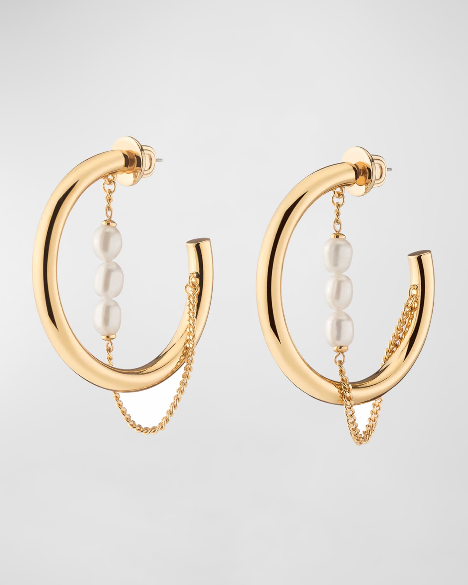 DEMARSON Freshwater Pearl Miley Hoop Earrings | Neiman Marcus