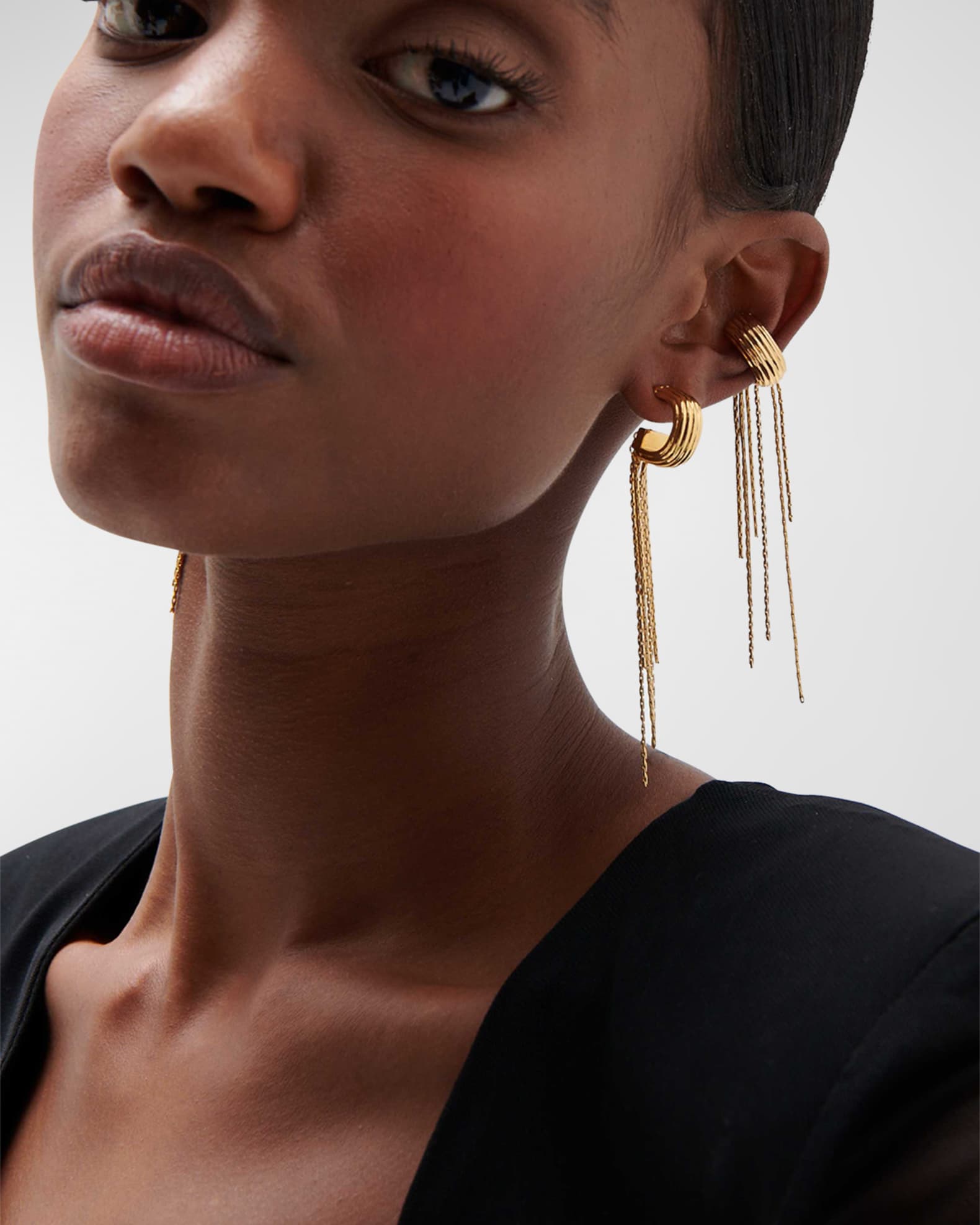 DEMARSON Reese 12K Gold-Plated Fringe Earrings | Neiman Marcus