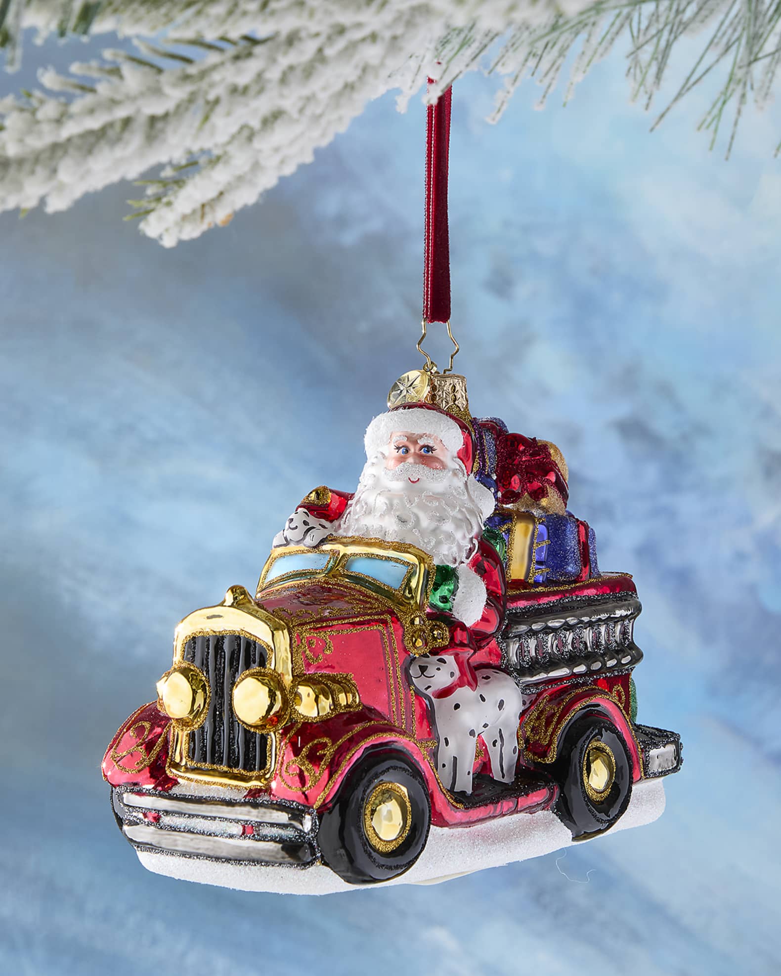 Christopher Radko Santa's Jingle Bell Engine Christmas Ornament ...