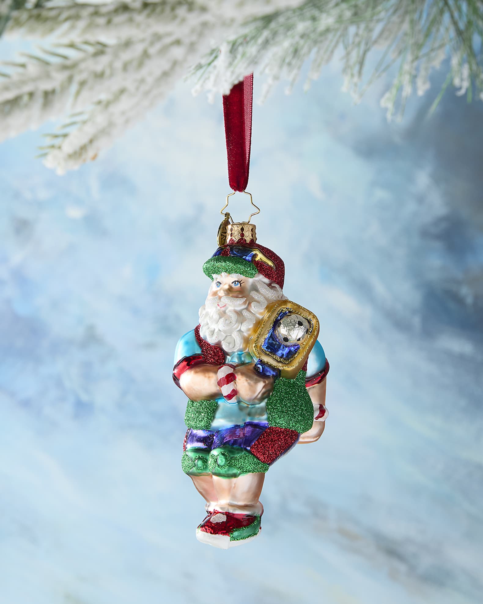 Christopher Radko Pickleball Pro Santa Christmas Ornament | Neiman Marcus