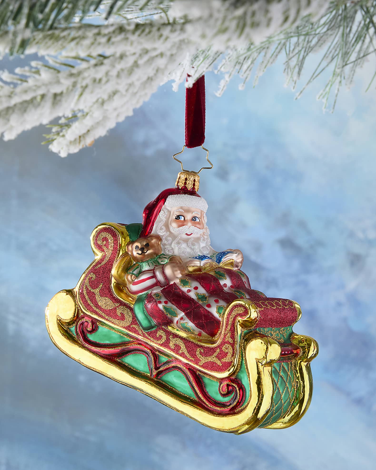 Christopher Radko Santa Sleigh-Time Snooze Christmas Ornament | Neiman ...