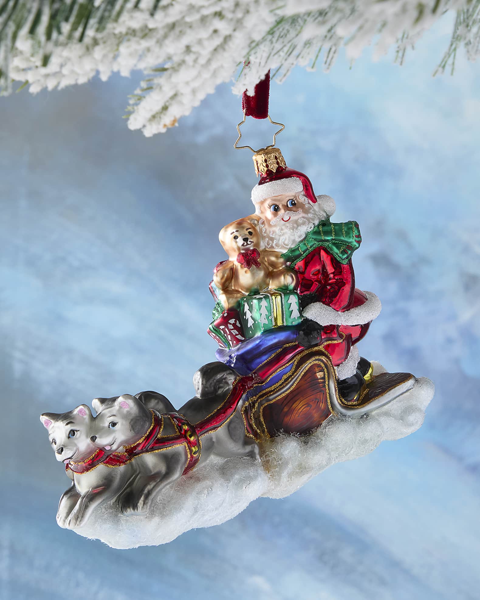 Christopher Radko Santa's Snowy Escort Christmas Ornament | Neiman Marcus