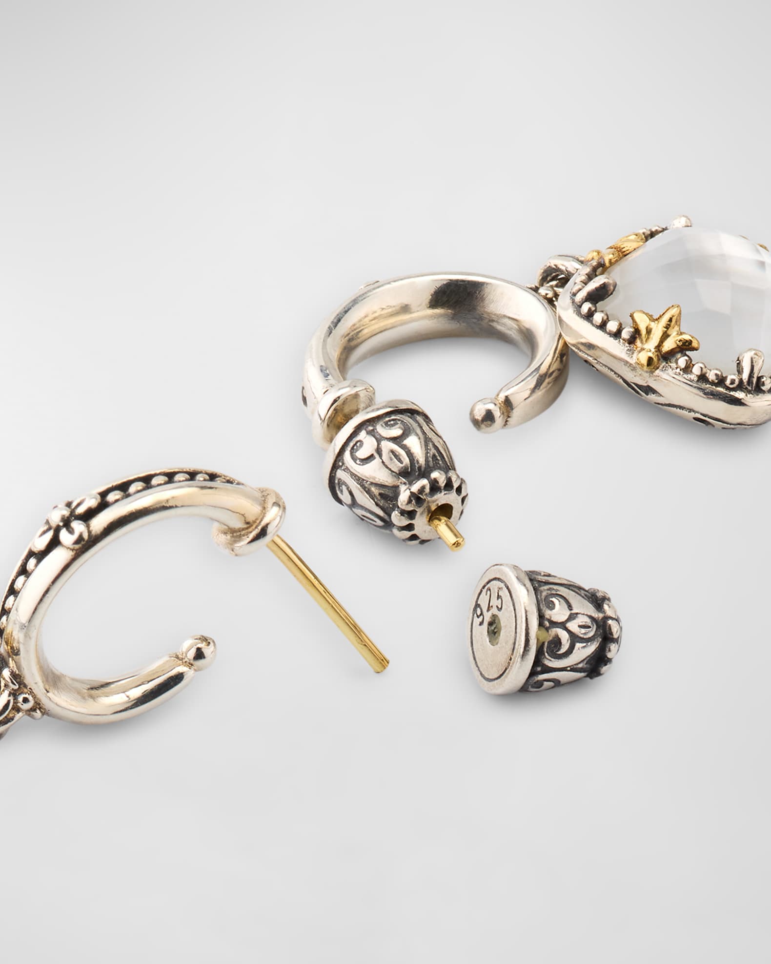 Konstantino Gen K 2 Sterling Silver and 18K Gold Mother-of-Pearl/Rock ...