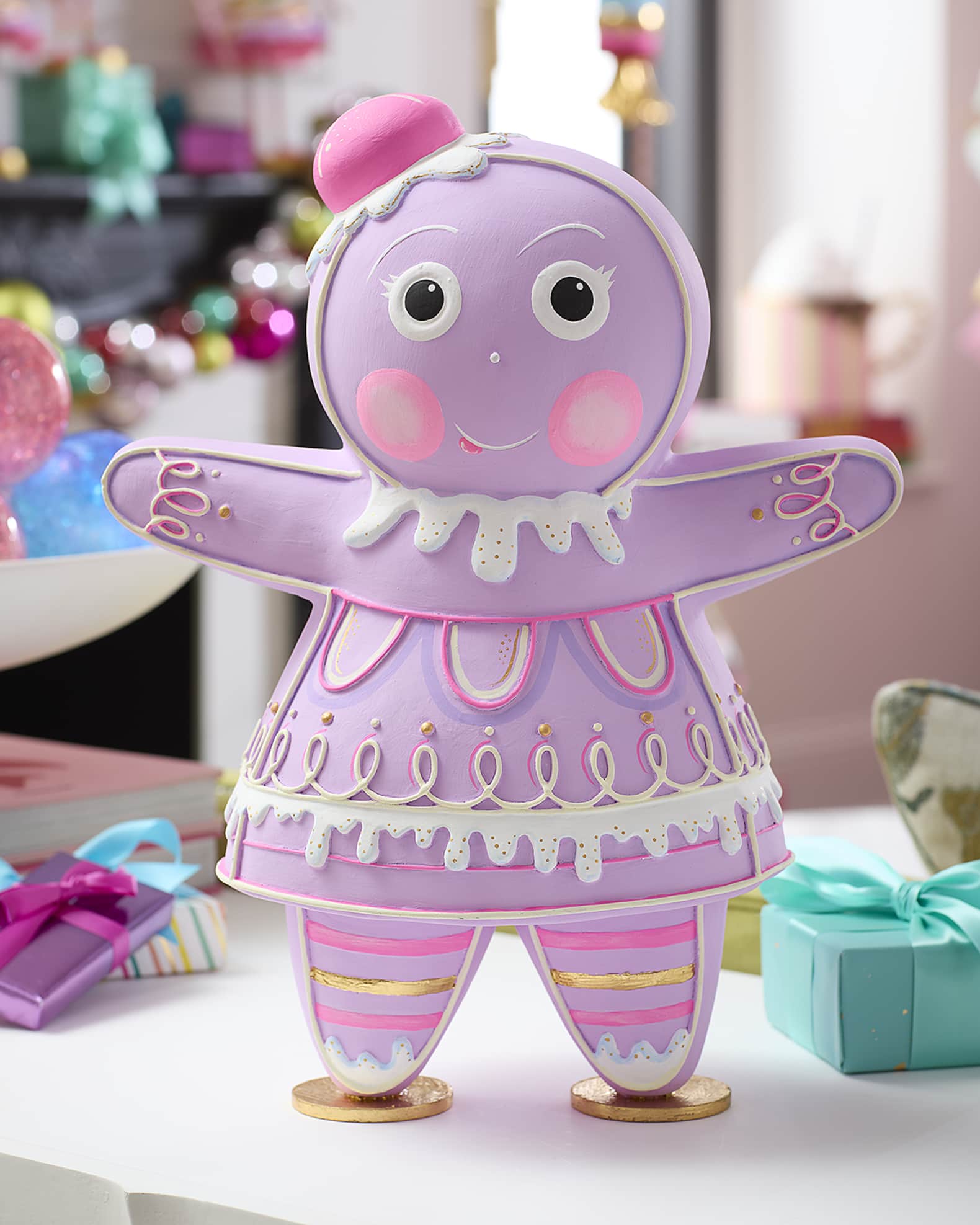 Glitterville Purple Rainbow Dippsy Gingerbread Figure, 18" | Neiman Marcus