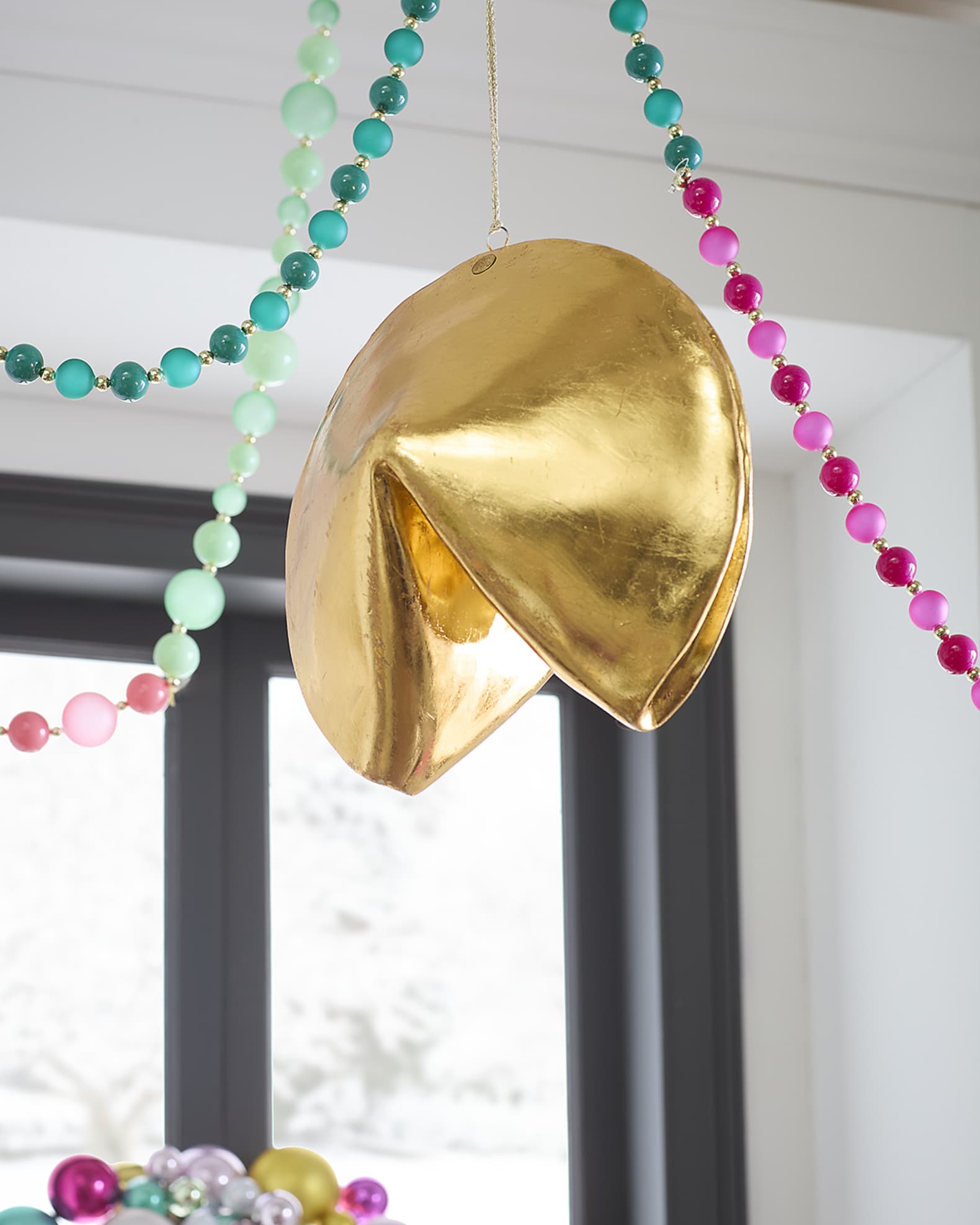 Glitterville Golden Fortune Cookie Display, 12" | Neiman Marcus