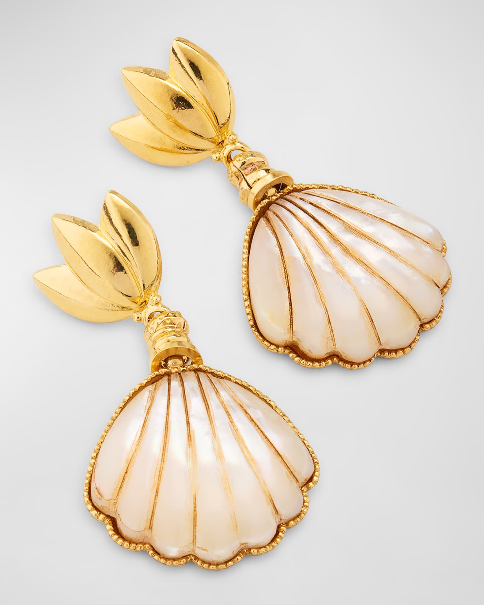 Gas Bijoux Sanibel Gold-Plated Mother-of-Pearl Earrings | Neiman Marcus