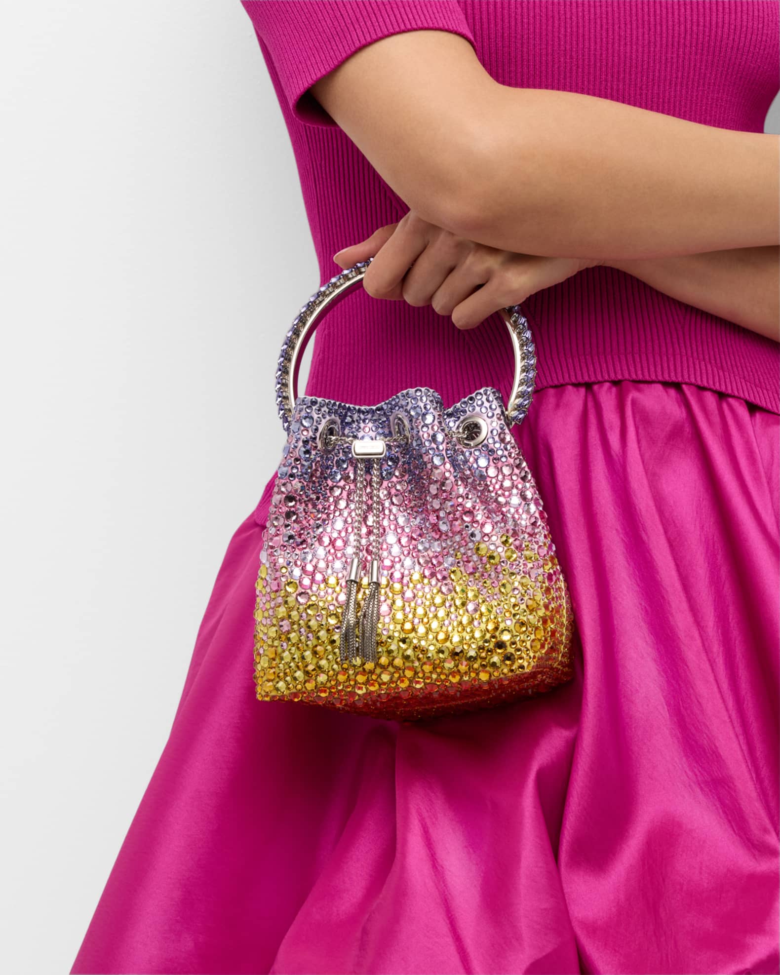 Jimmy Choo Bon Bon Embellished Bucket Bag | Neiman Marcus