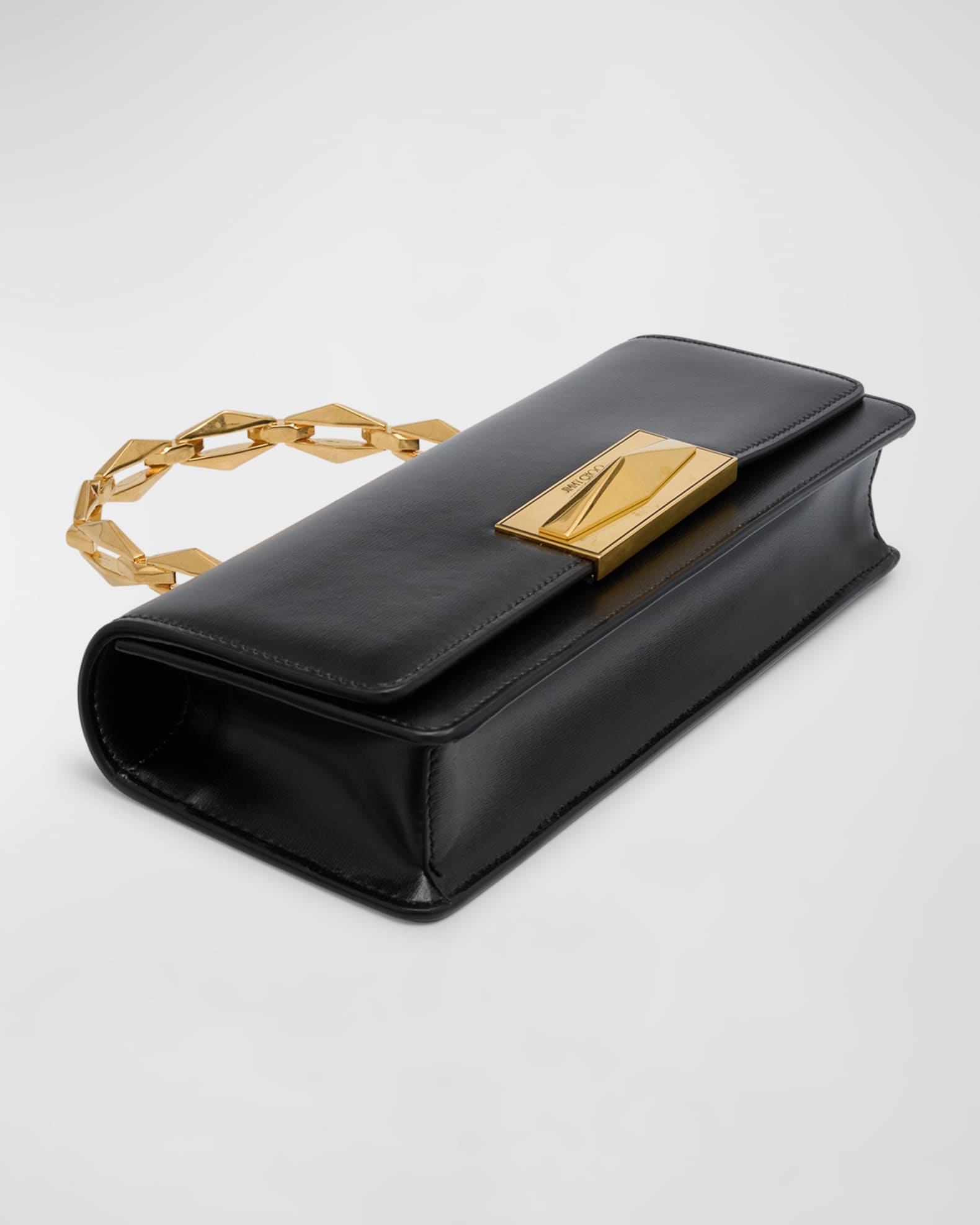 Jimmy Choo Diamond Flap Leather Top-Handle Bag | Neiman Marcus