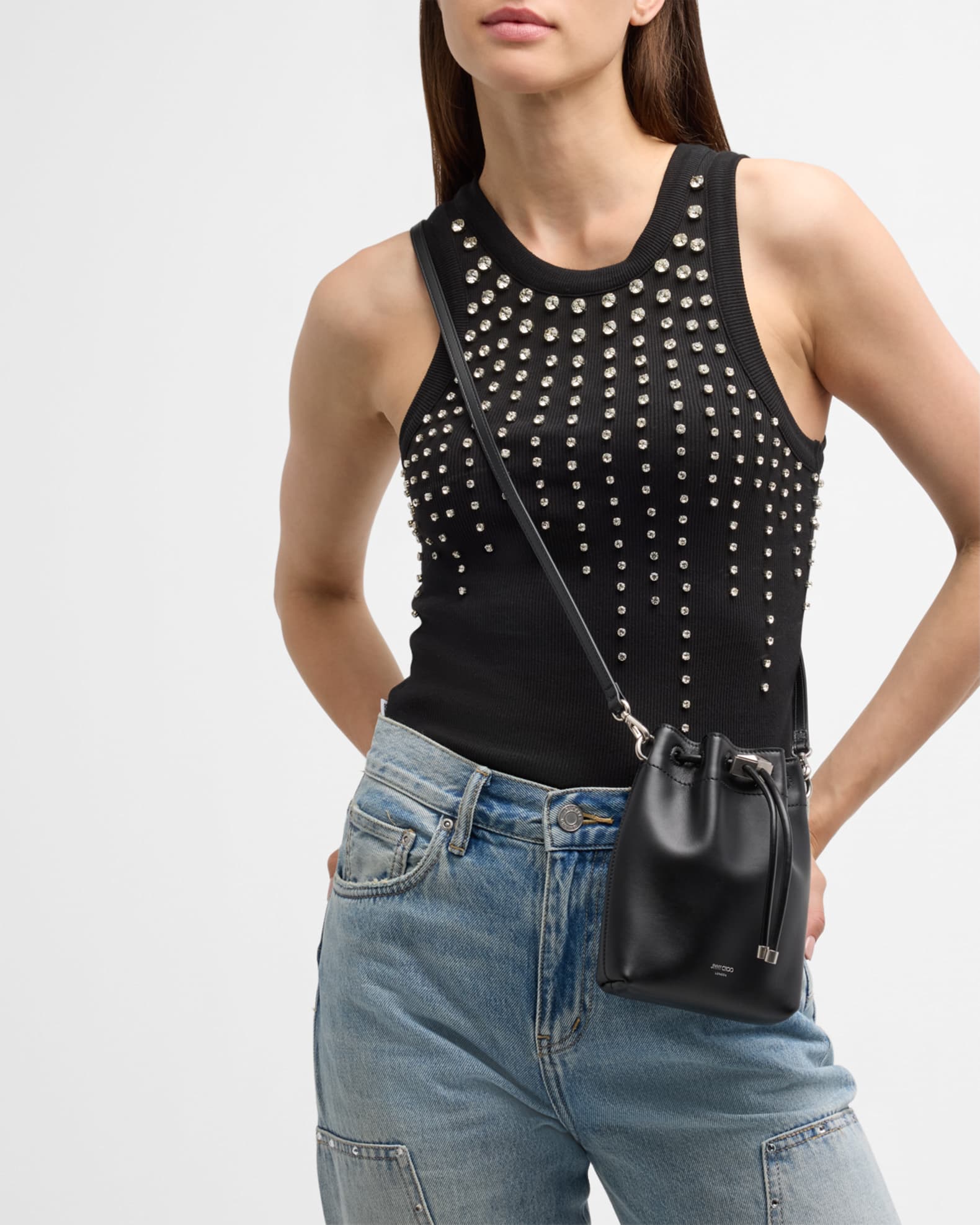 Jimmy Choo Bon Bon Mini Leather Bucket Bag | Neiman Marcus