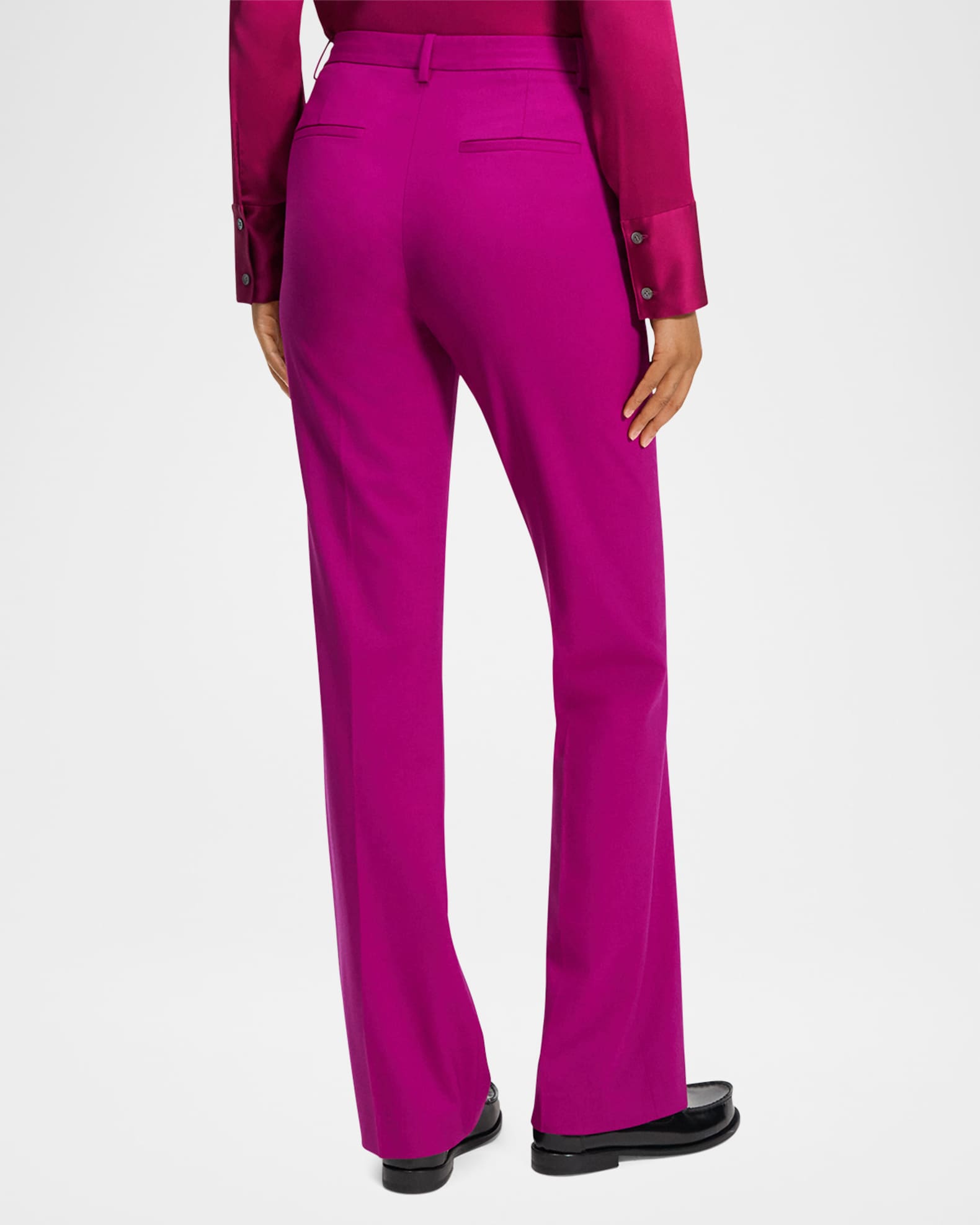 Traceable Wool Slim Straight-Leg Trousers | Neiman Marcus
