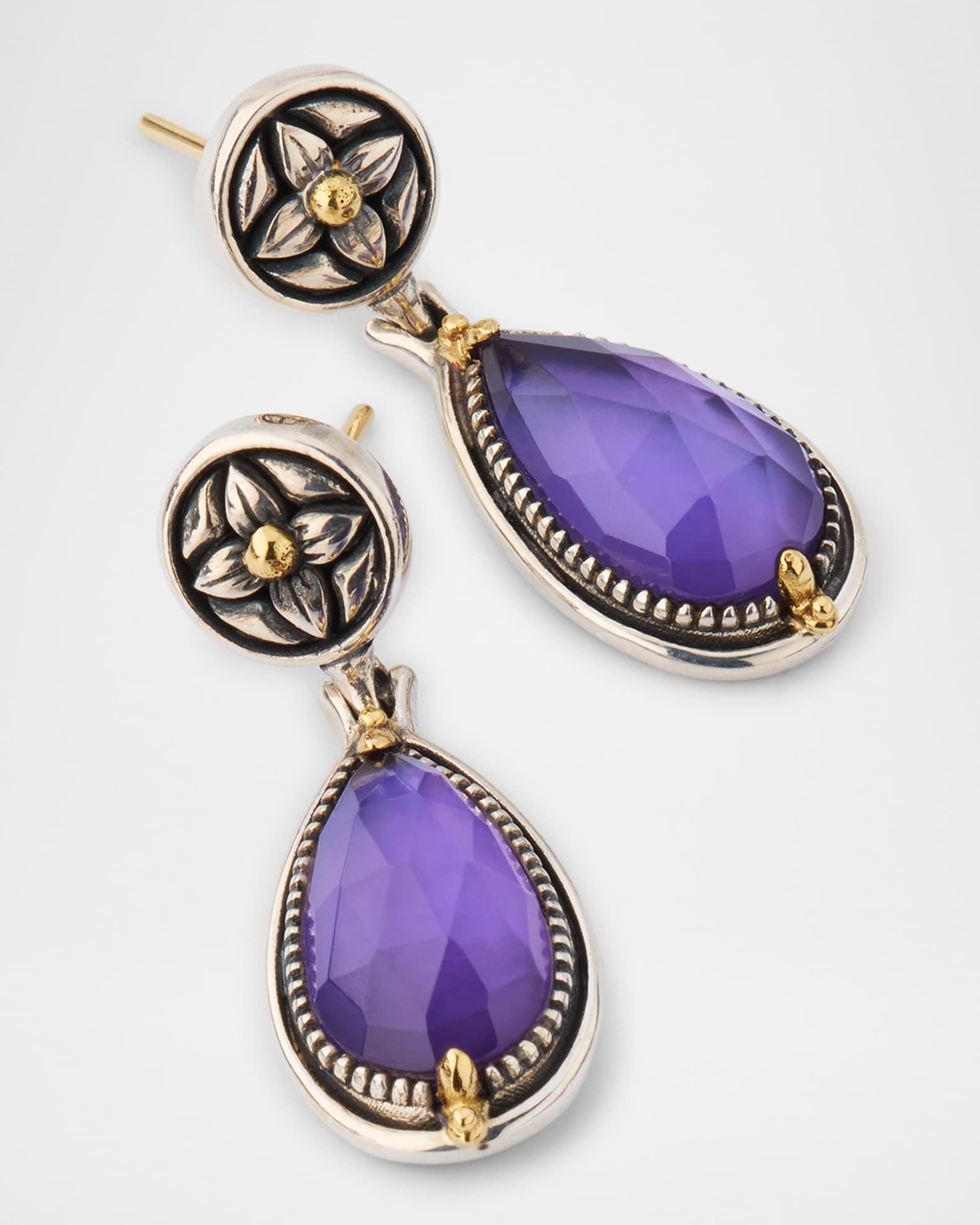 Konstantino Gen K 2 Silver and 18K Gold Rock Crystal Earrings | Neiman ...