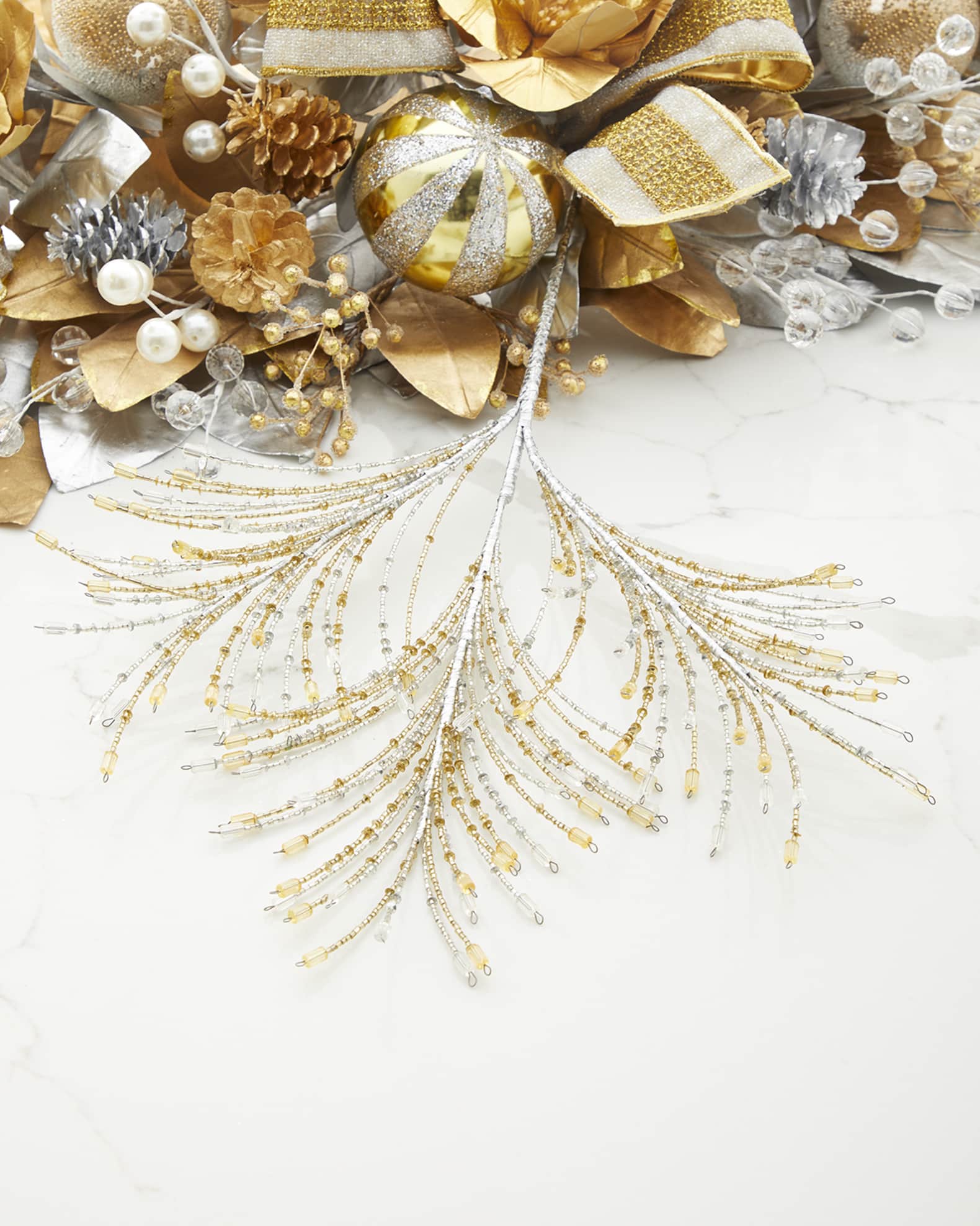 Neiman Marcus Large Silver and Gold Branch Spray | Neiman Marcus