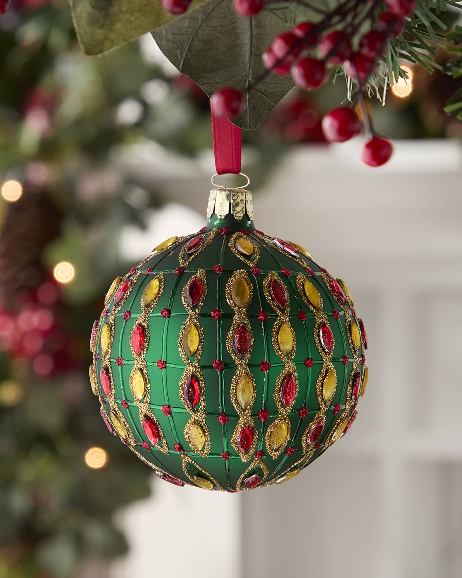 Neiman Marcus Embellished Matte Ball Christmas Ornament | Neiman Marcus