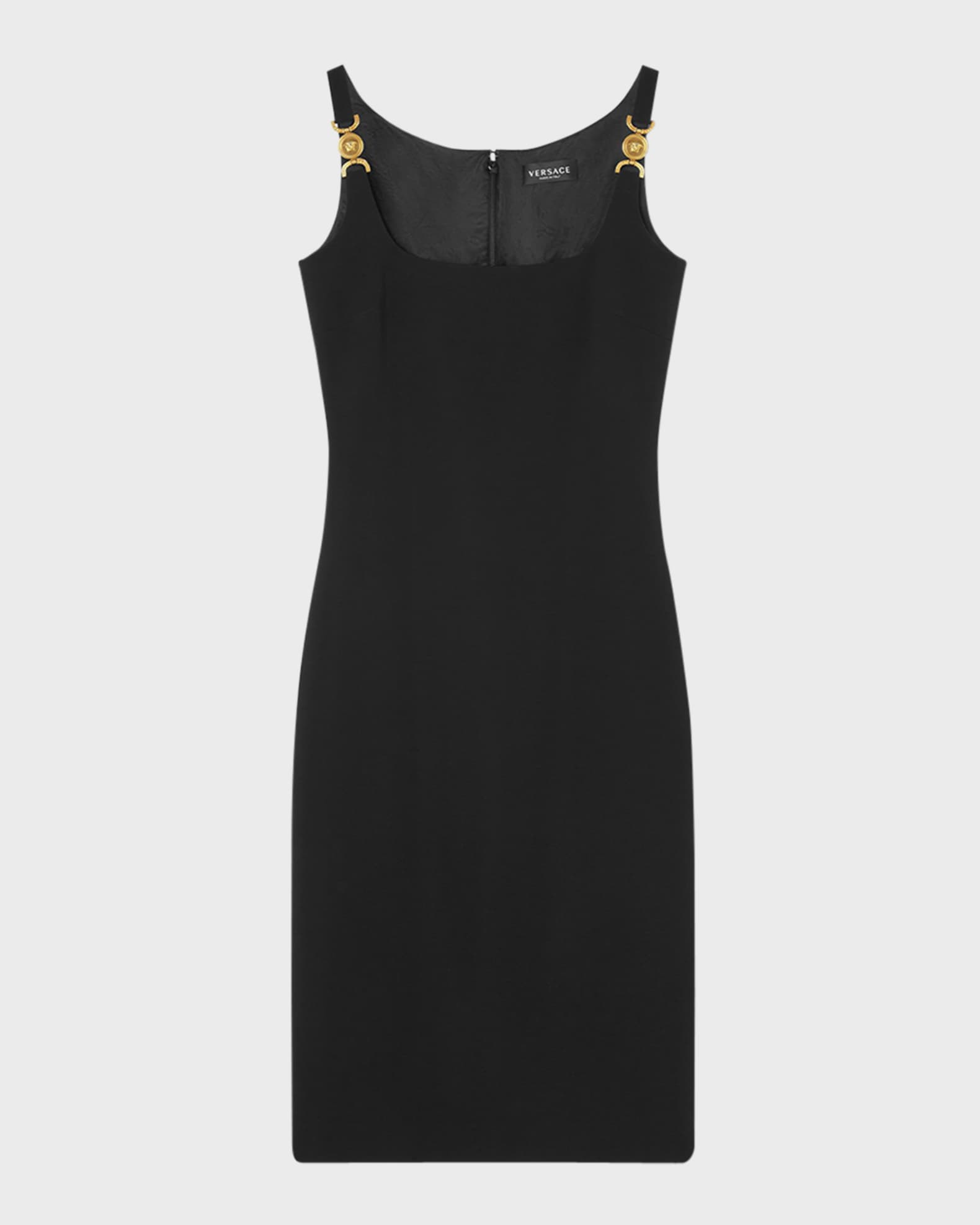 Versace Square-Neck Sleeveless Responsible Techno Cady Stretch Sheath ...