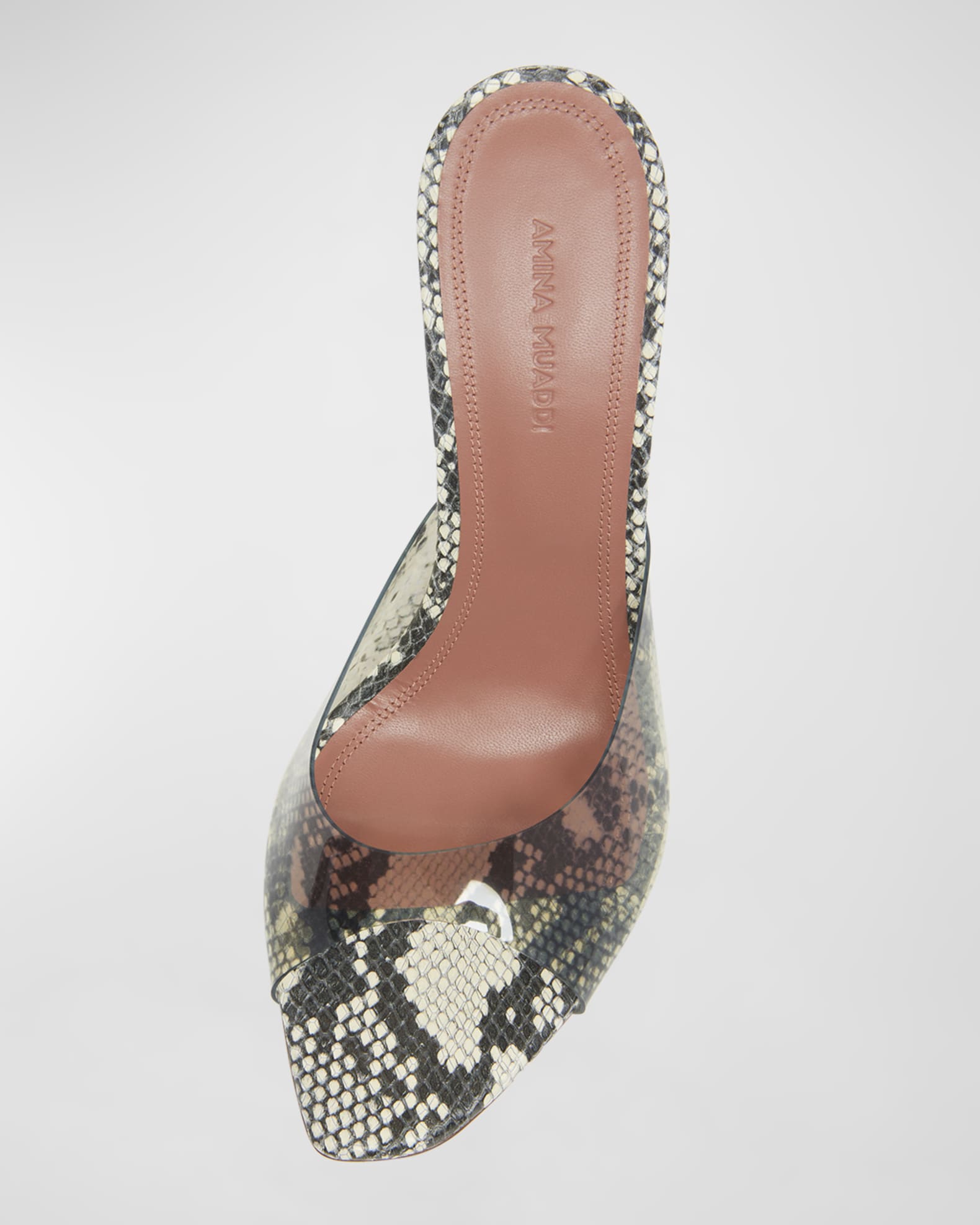 Amina Muaddi Alexa Python-Print PVC Slide Sandals | Neiman Marcus