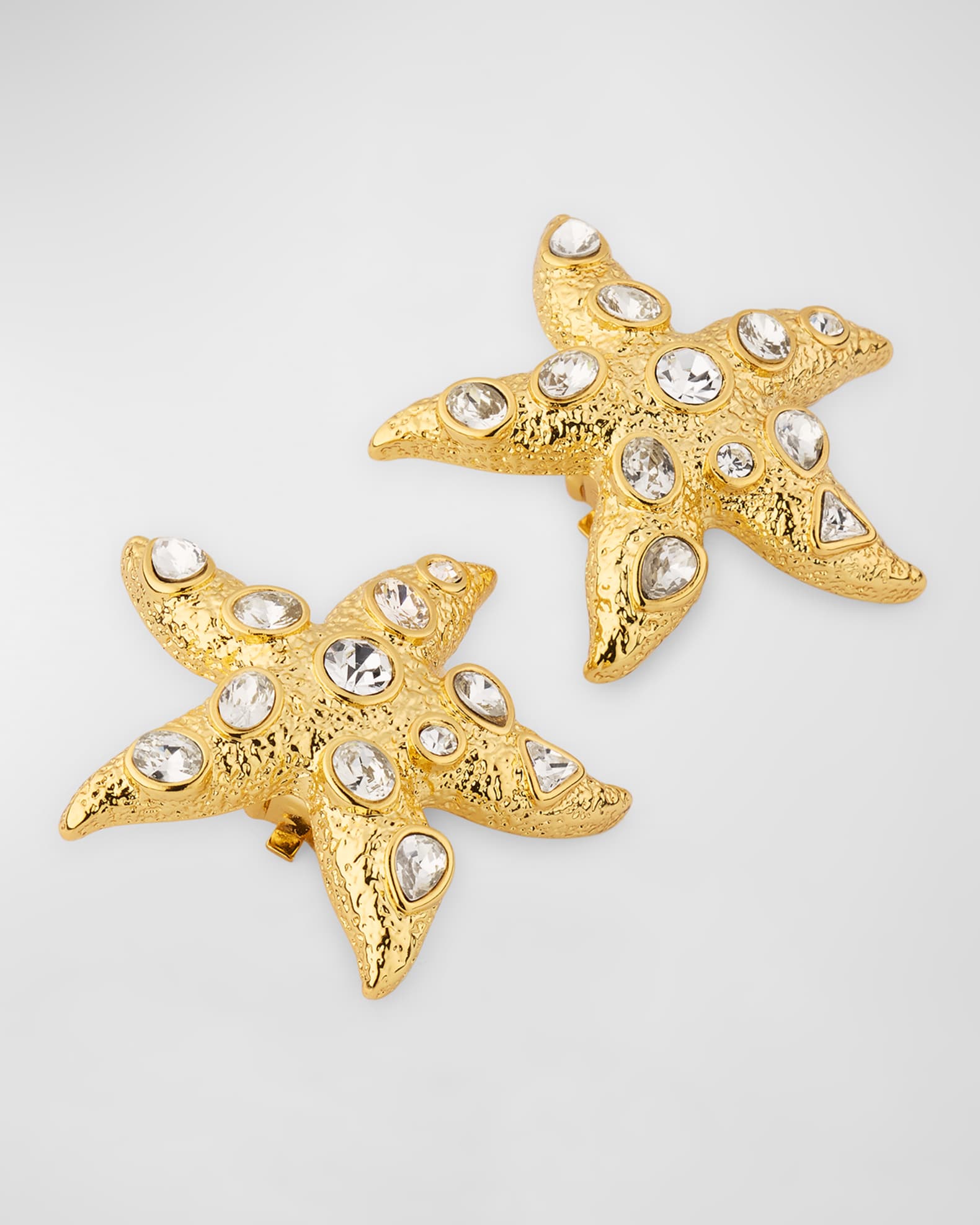 Kenneth Jay Lane Gemstone Starfish Clip Earrings | Neiman Marcus