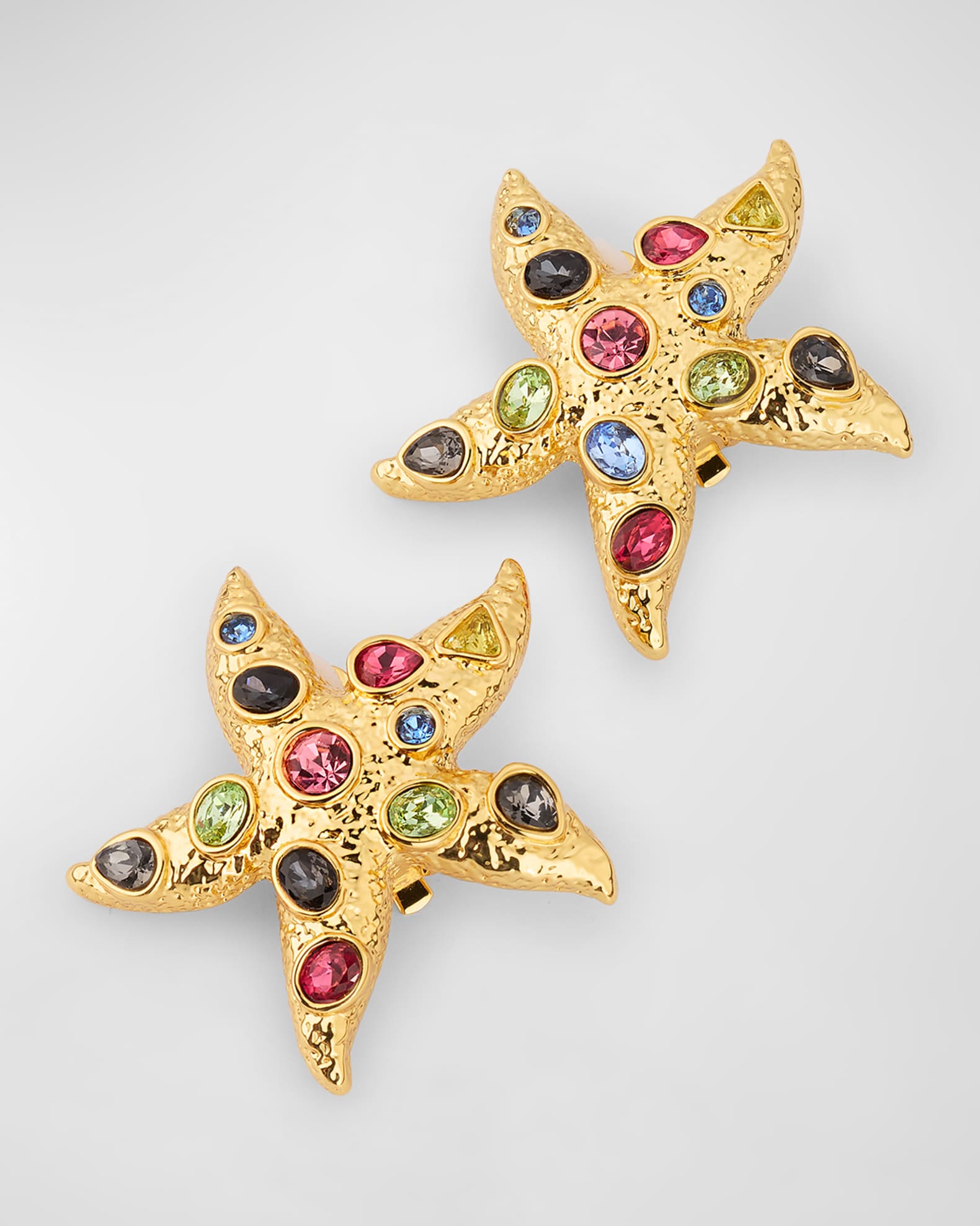 Kenneth Jay Lane Gemstone Starfish Clip Earrings | Neiman Marcus