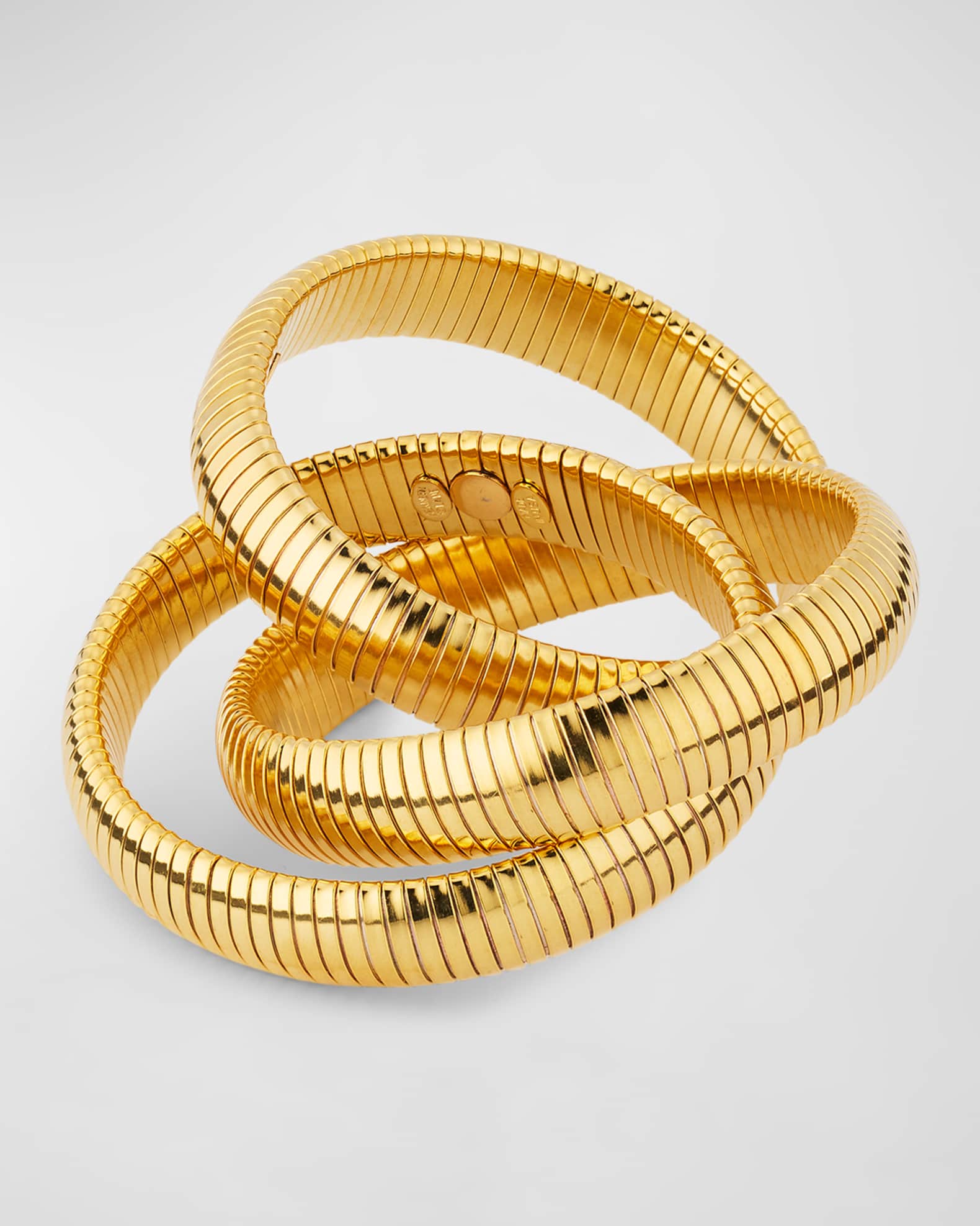 Kenneth Jay Lane Wide Triple Snake Chain Slip On Bracelet | Neiman Marcus