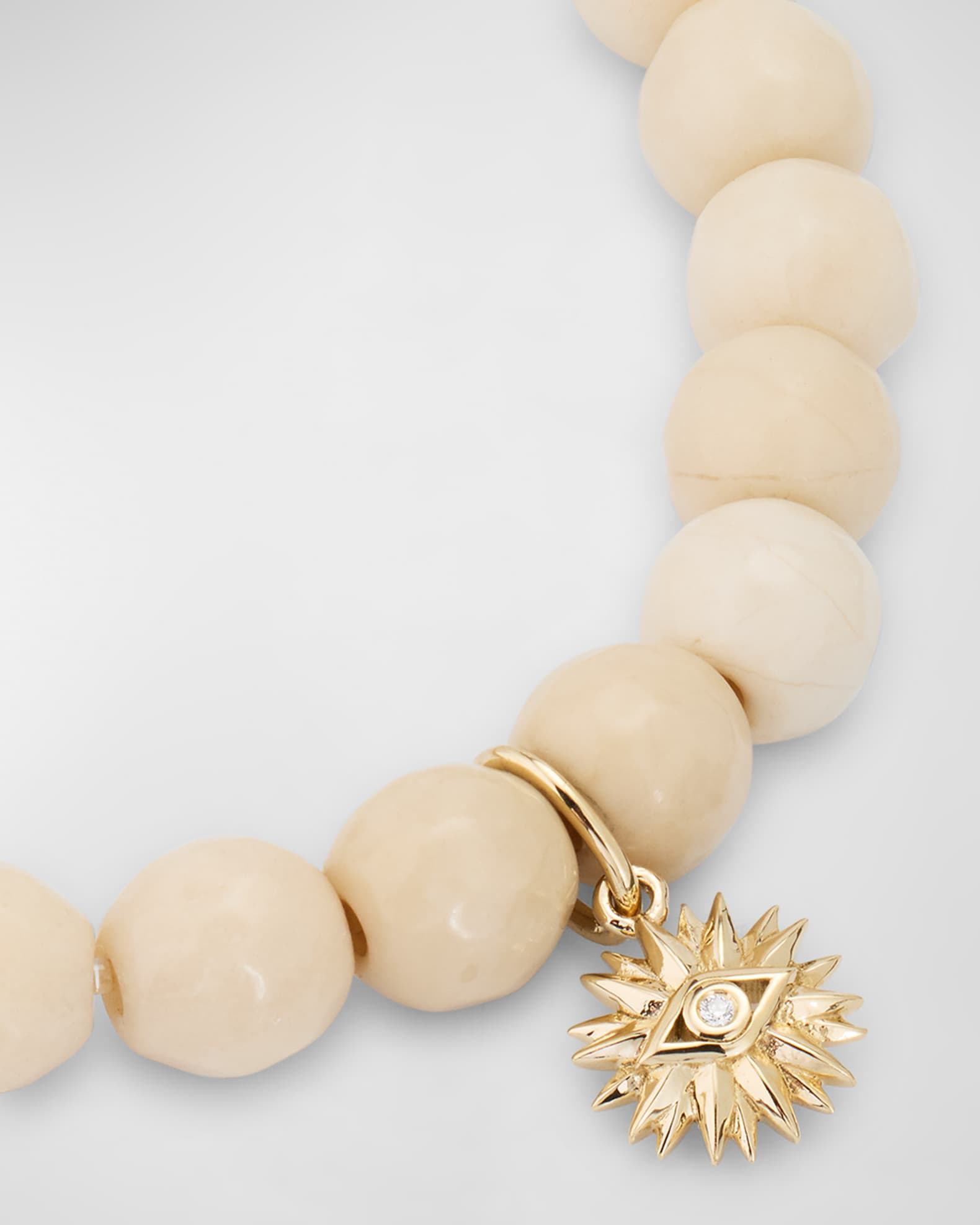 Sydney Evan Small Evil Eye Petal Charm on Jasper Beaded Bracelet | Neiman Marcus